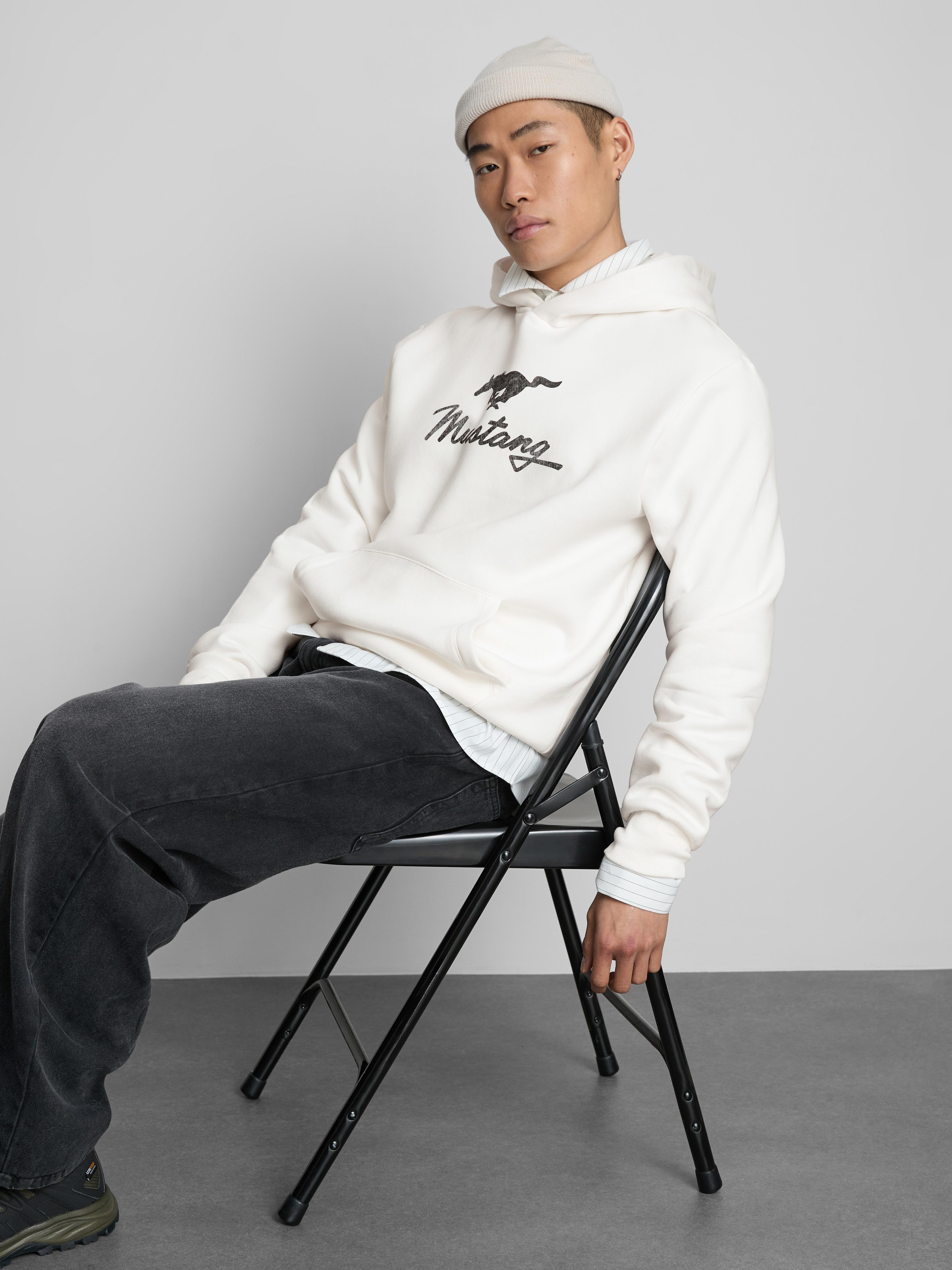 Men's Ivory Mustang Logo Hoodie | Primark