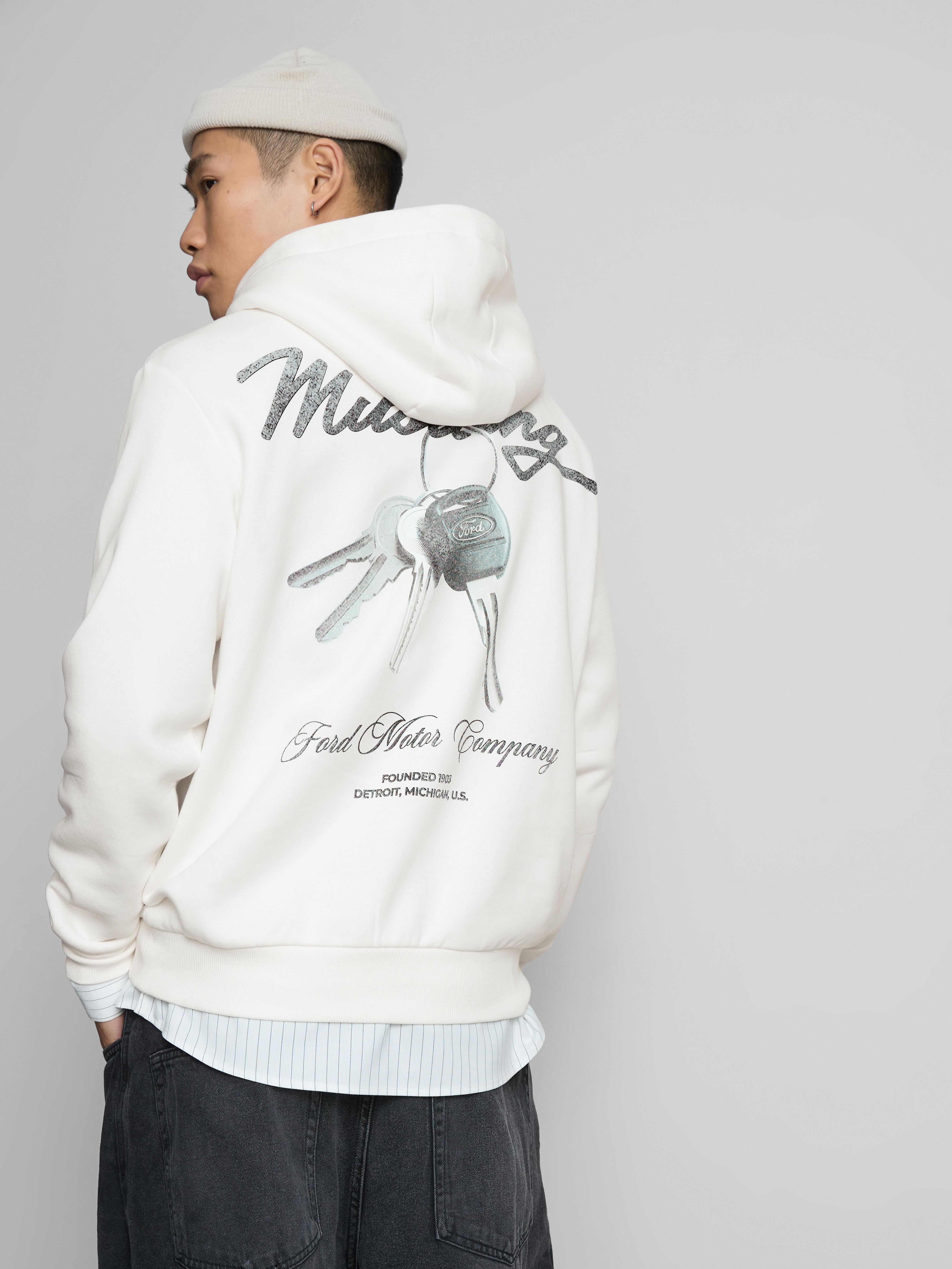 Men's Ivory Mustang Logo Hoodie | Primark