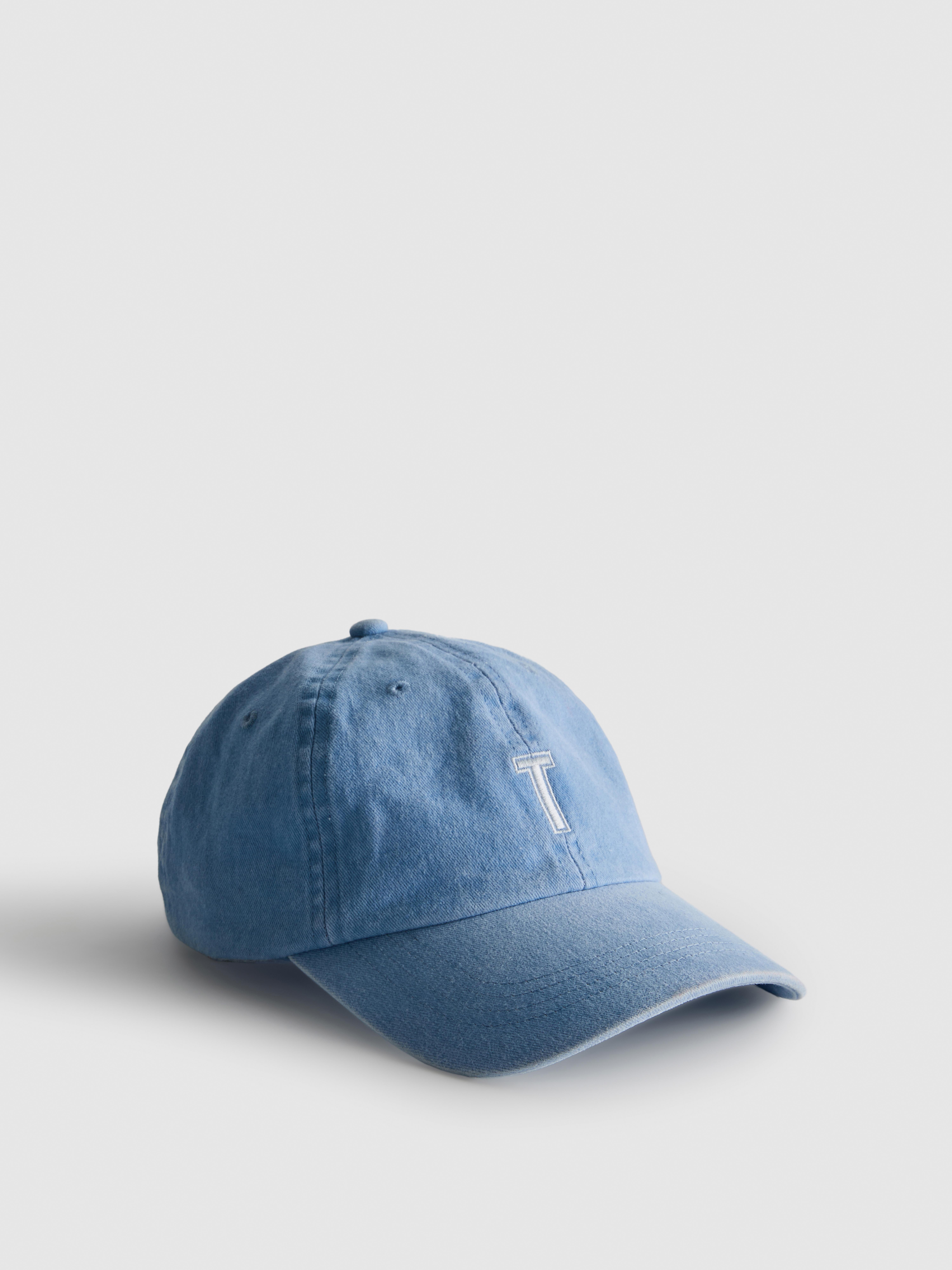 Womens Blue Acid Wash Denim Initial Cap | Primark