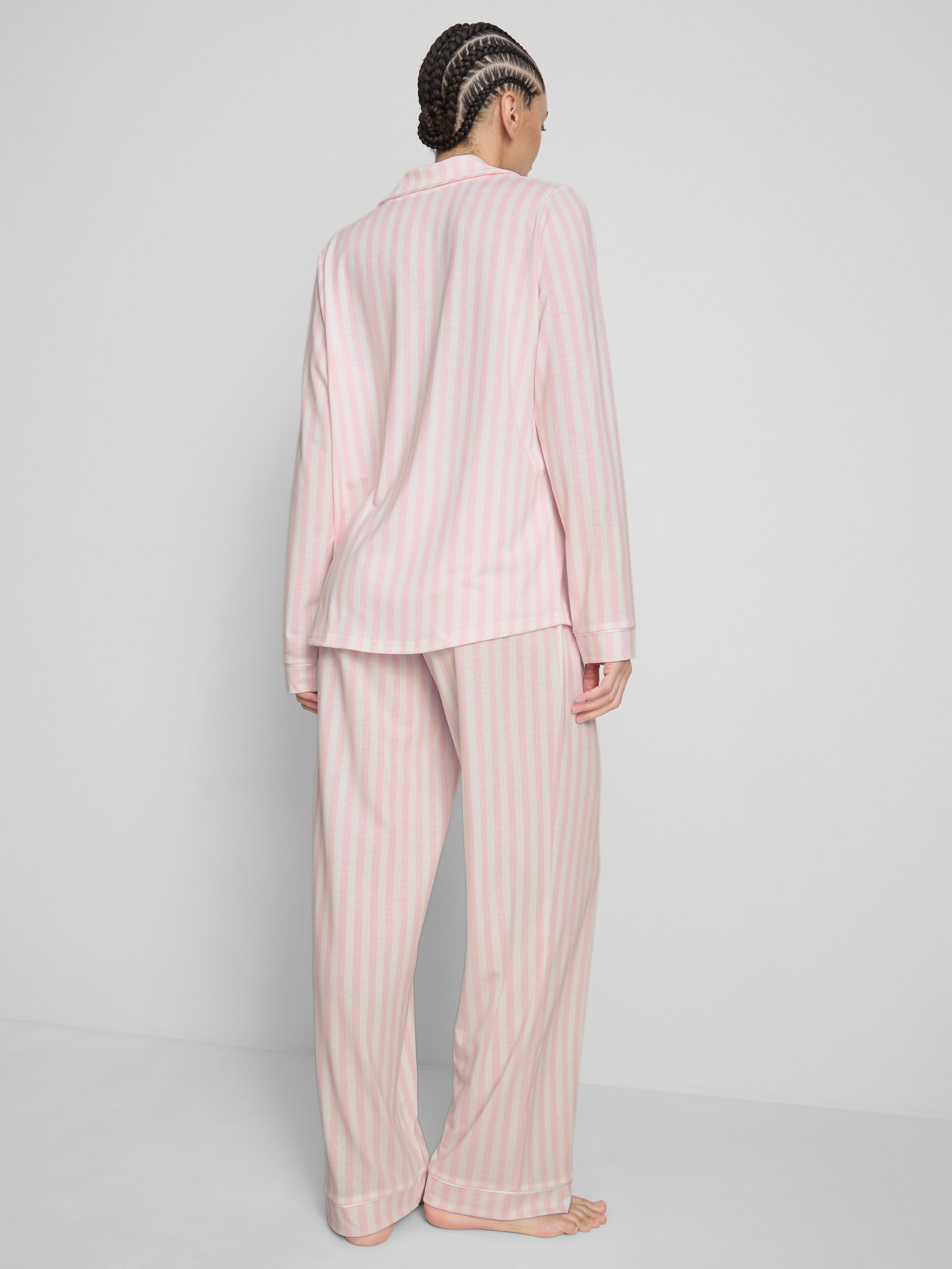 Women's Pink Striped Jersey Boyfriend Pyjamas | Penneys