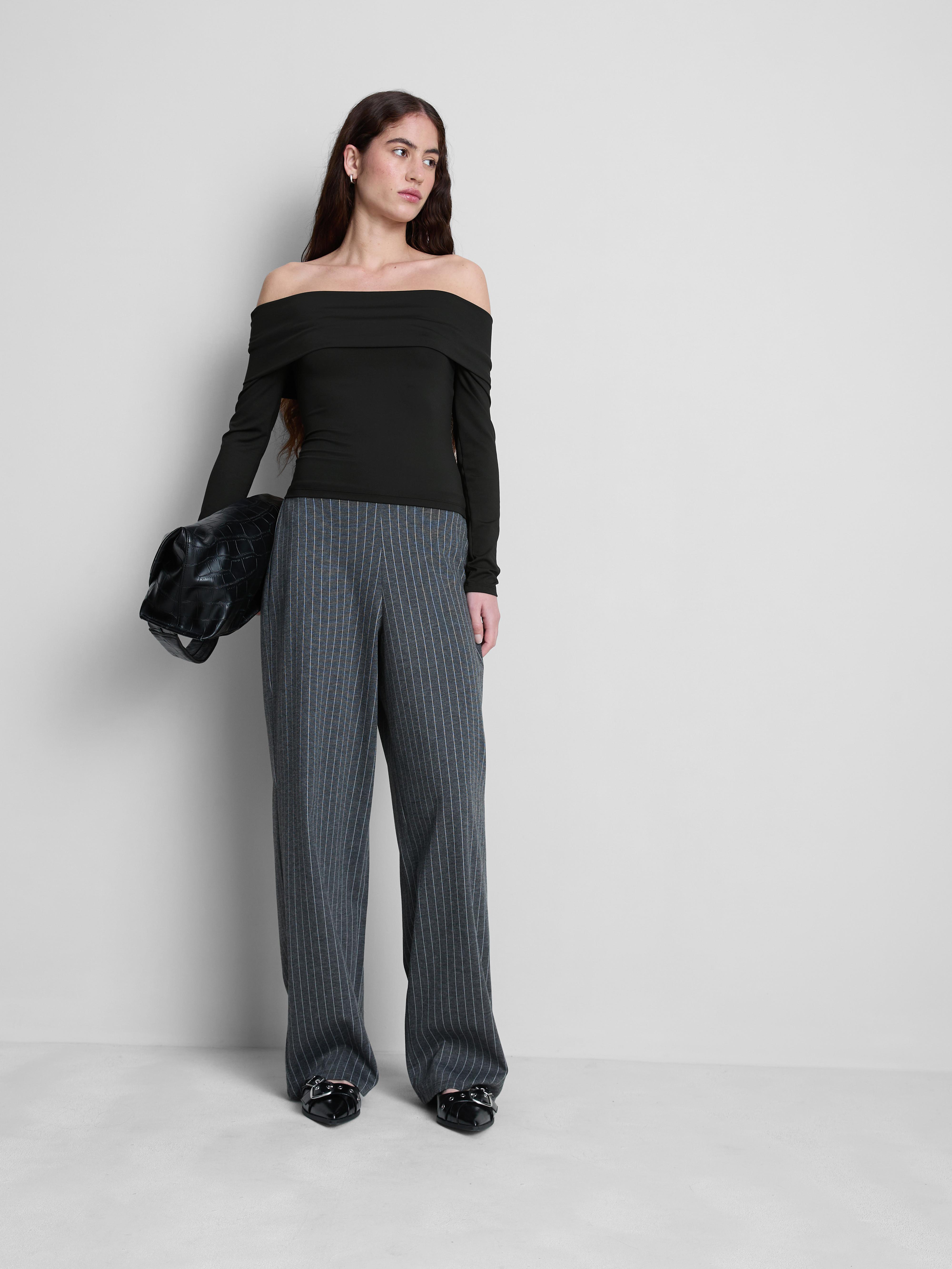 Women's Black Long Sleeve Bardot Top | Primark