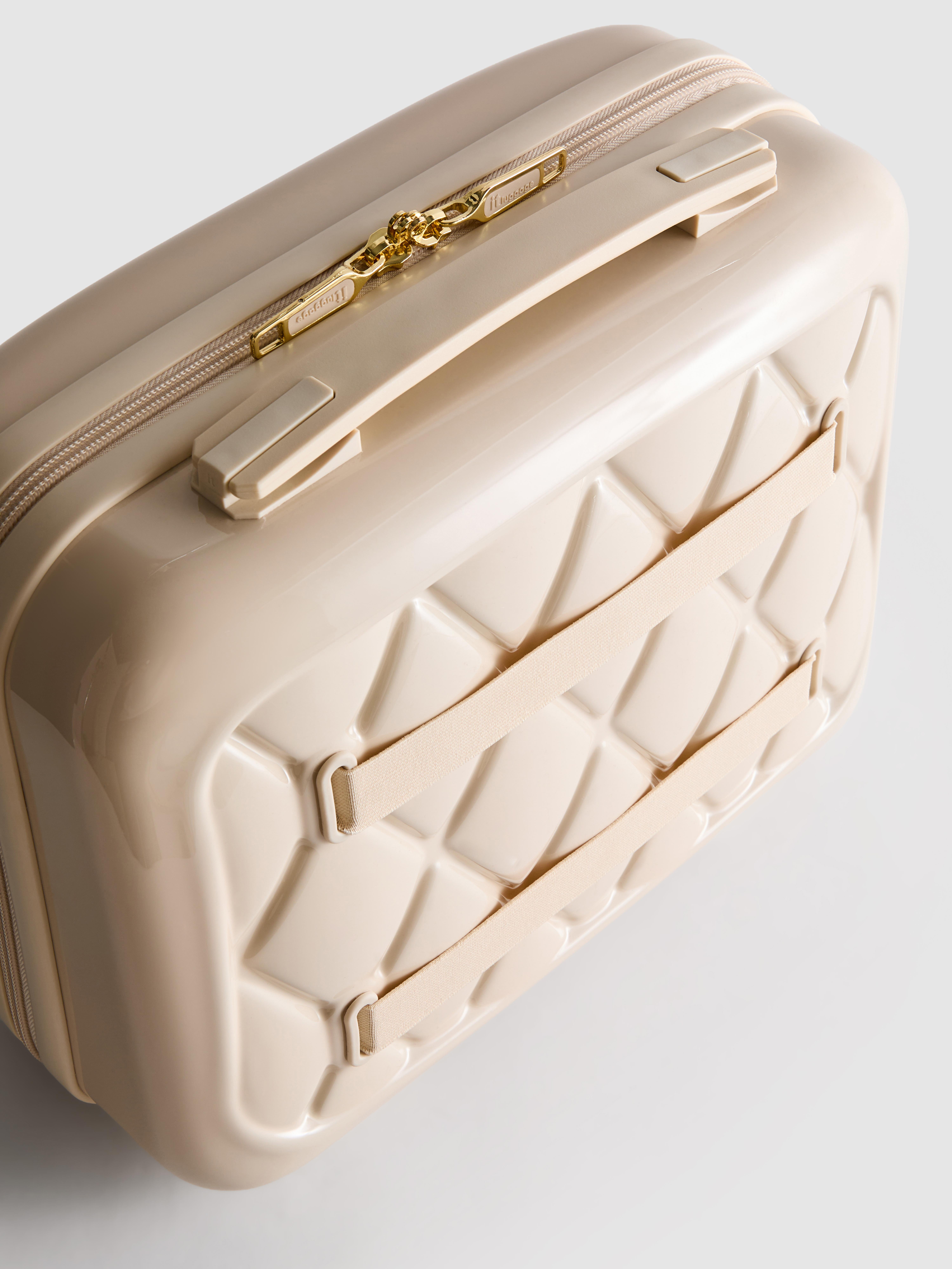 Ecru Hard Shell Quilted Vanity Case | Primark