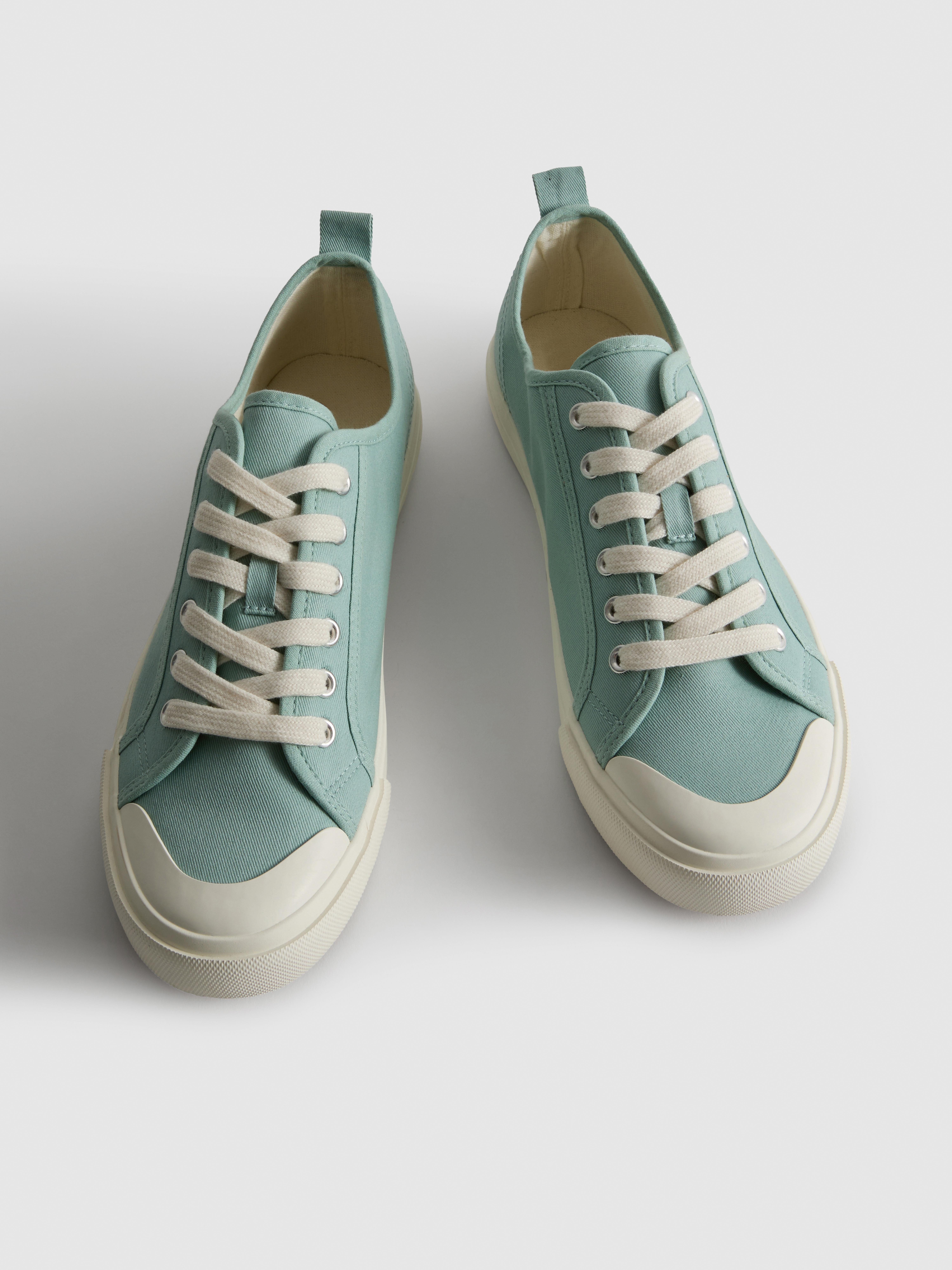 Womens Green Canvas Trainers | Primark
