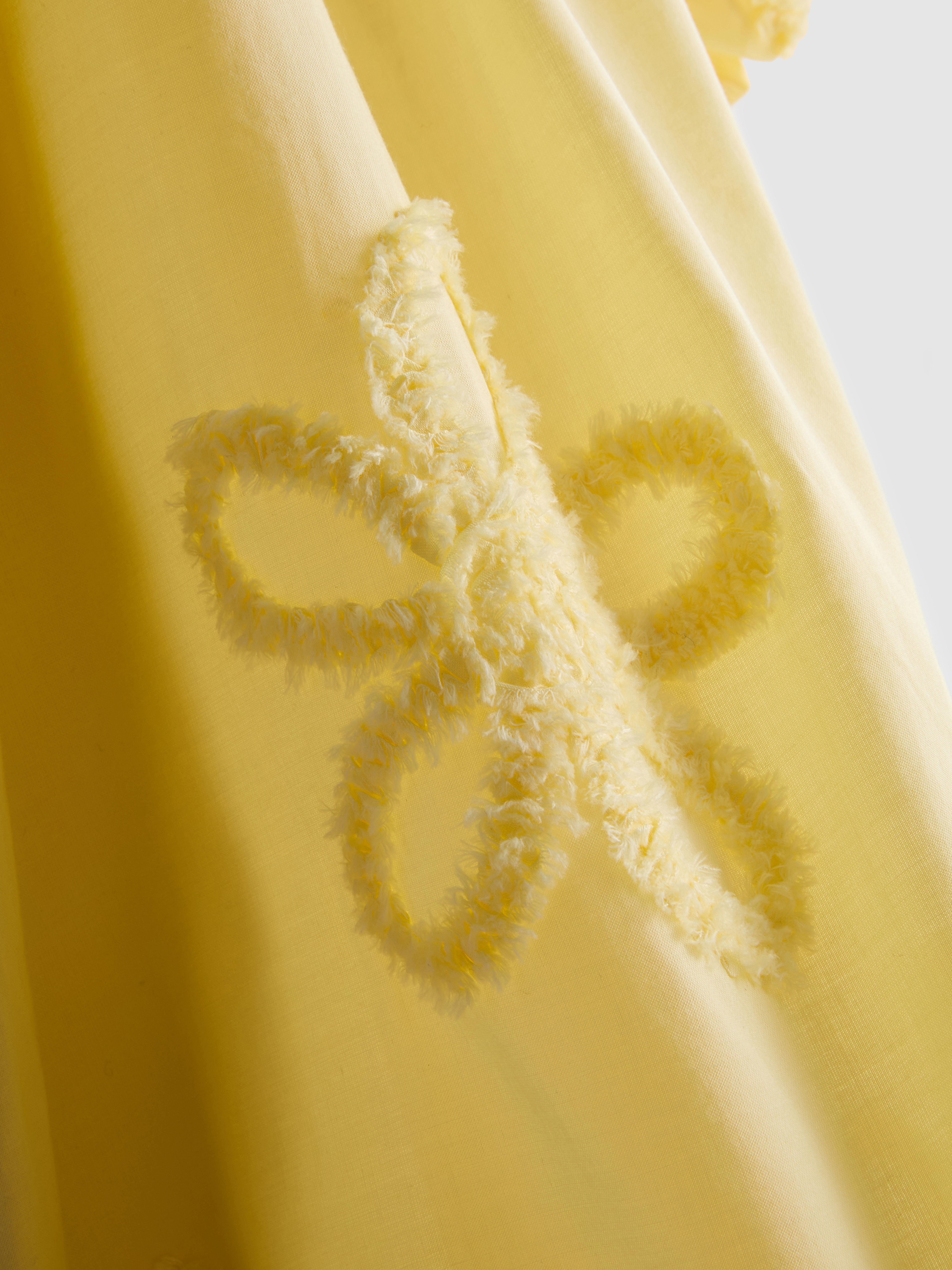 Girls Yellow 1.5-8yrs | Floral Appliqué Puff-Sleeve Dress | Primark