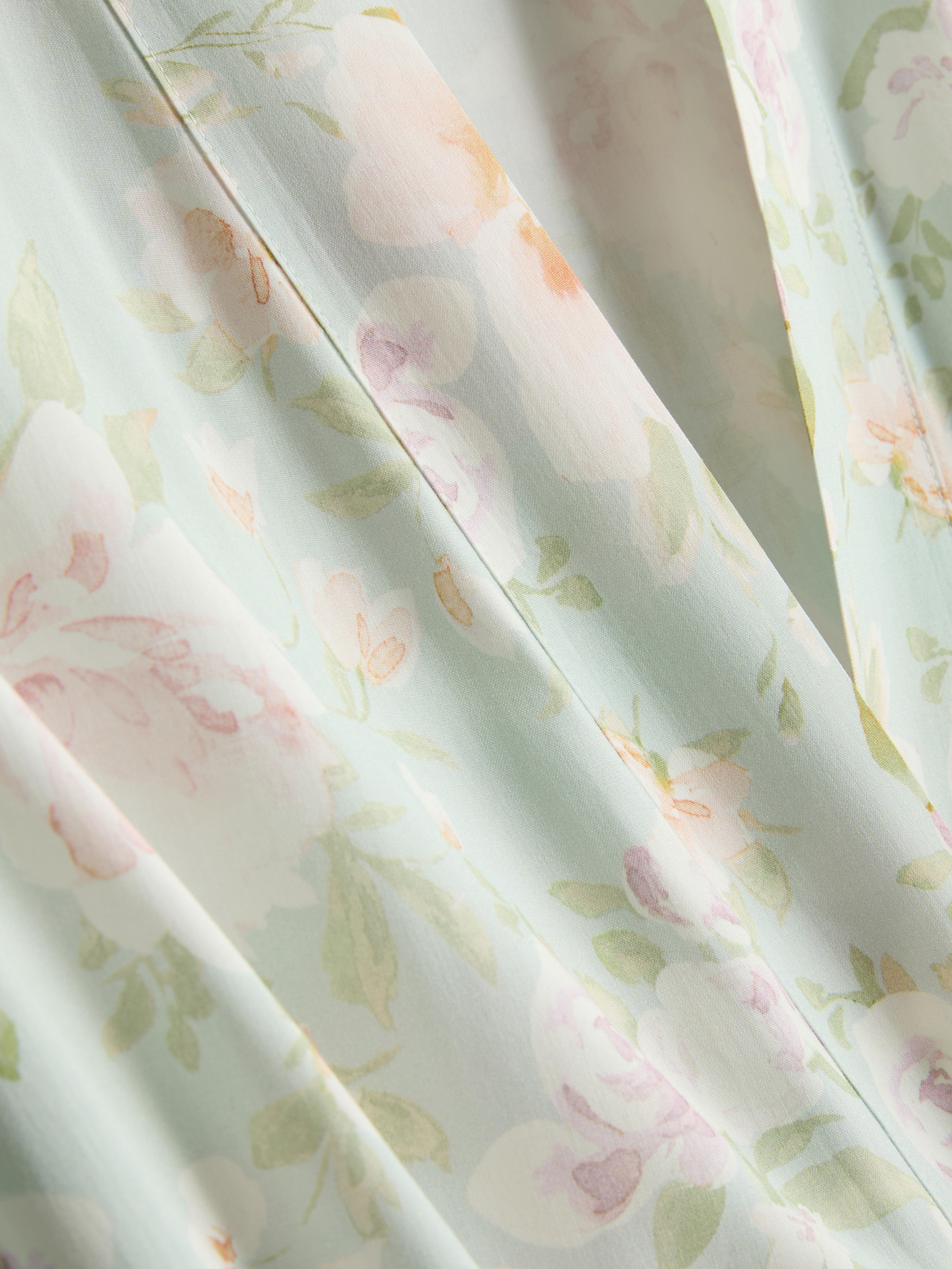 Womens Light Blue Short Floral Dressing Robe | Primark