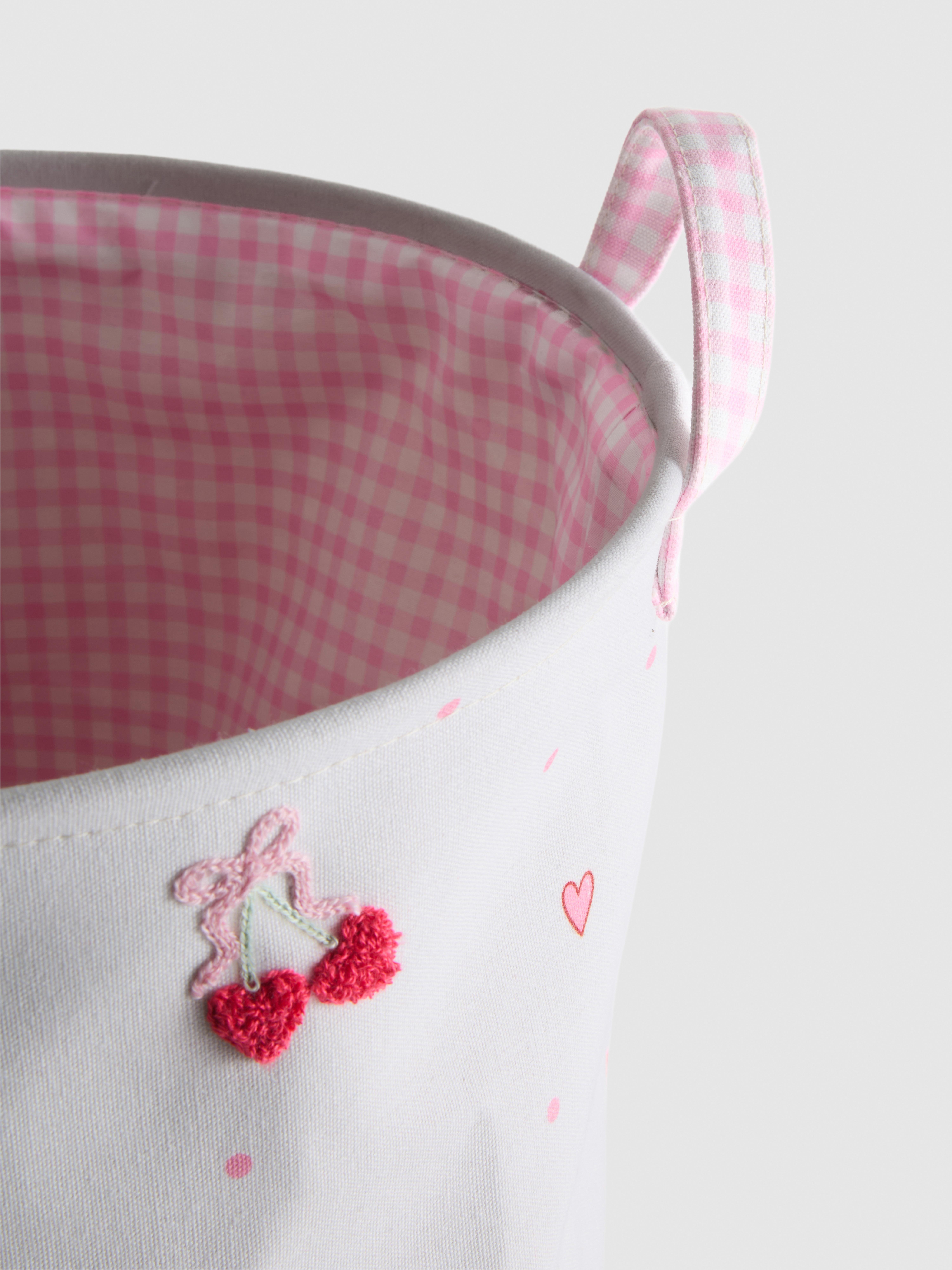 Pink Tufted Cherry laundry Basket | Primark