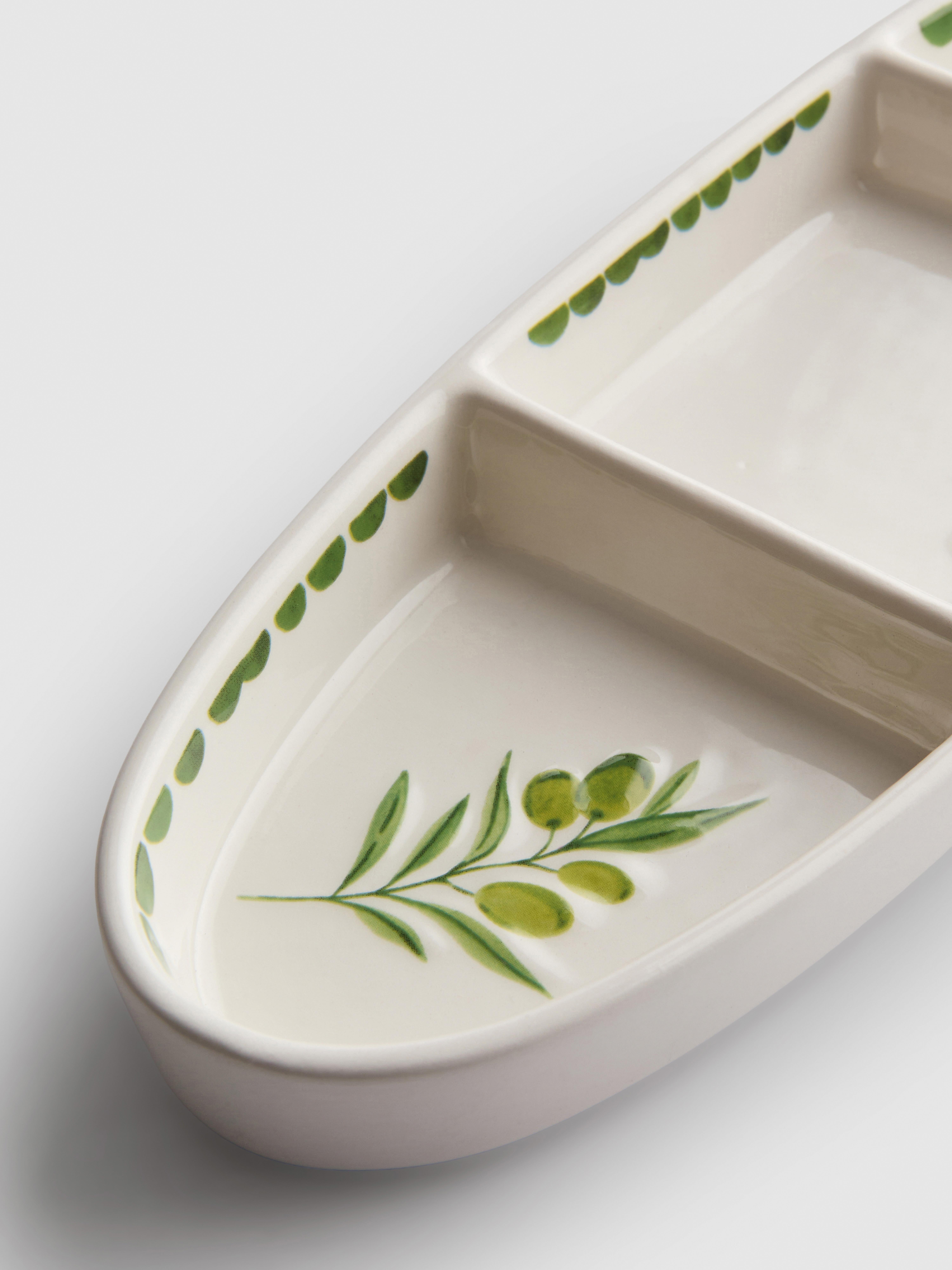 Green Olive Branch Trio Dip Bowl | Primark