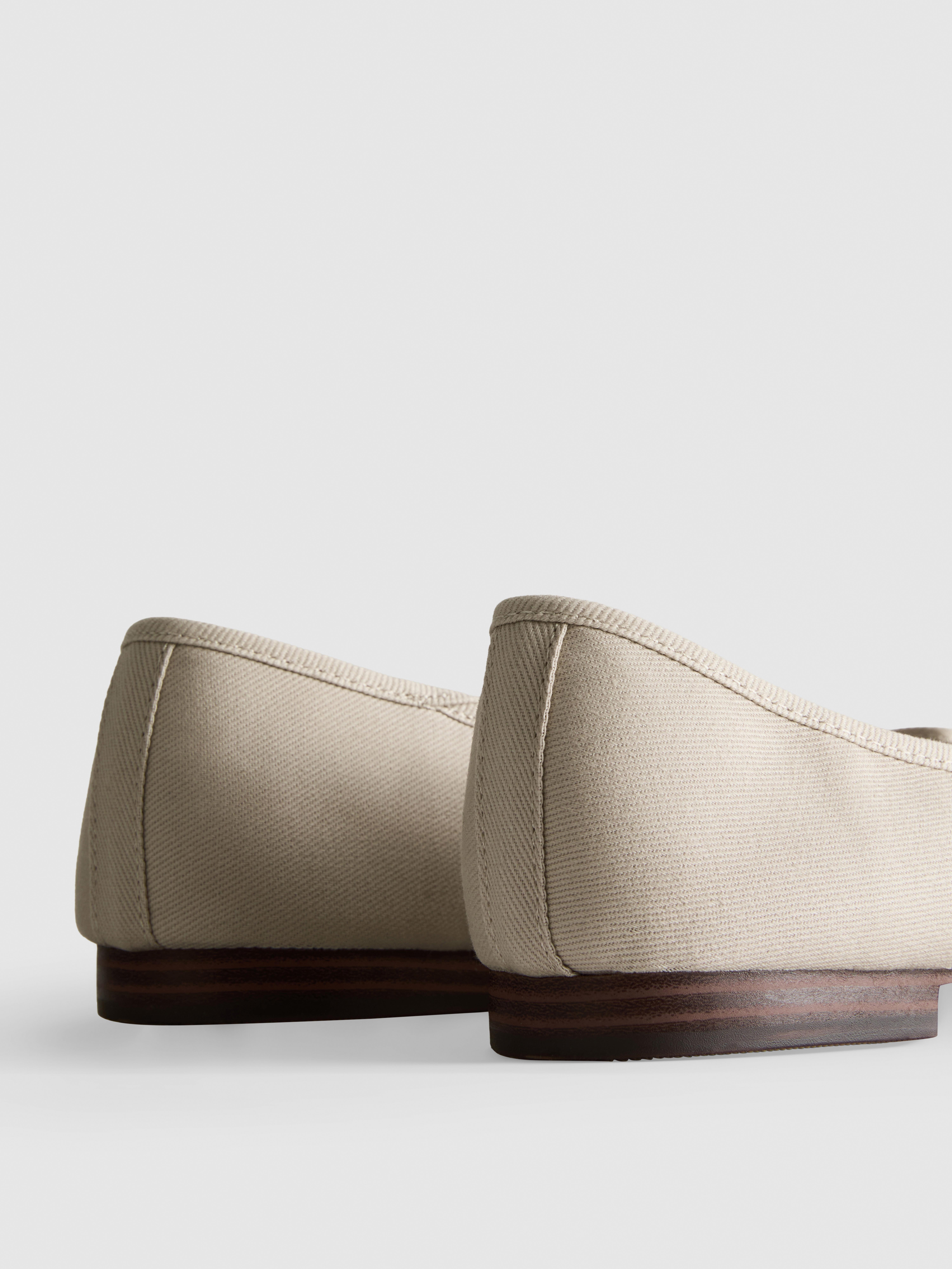 Womens Ecru Fabric Toe Cap Ballet Pumps | Primark