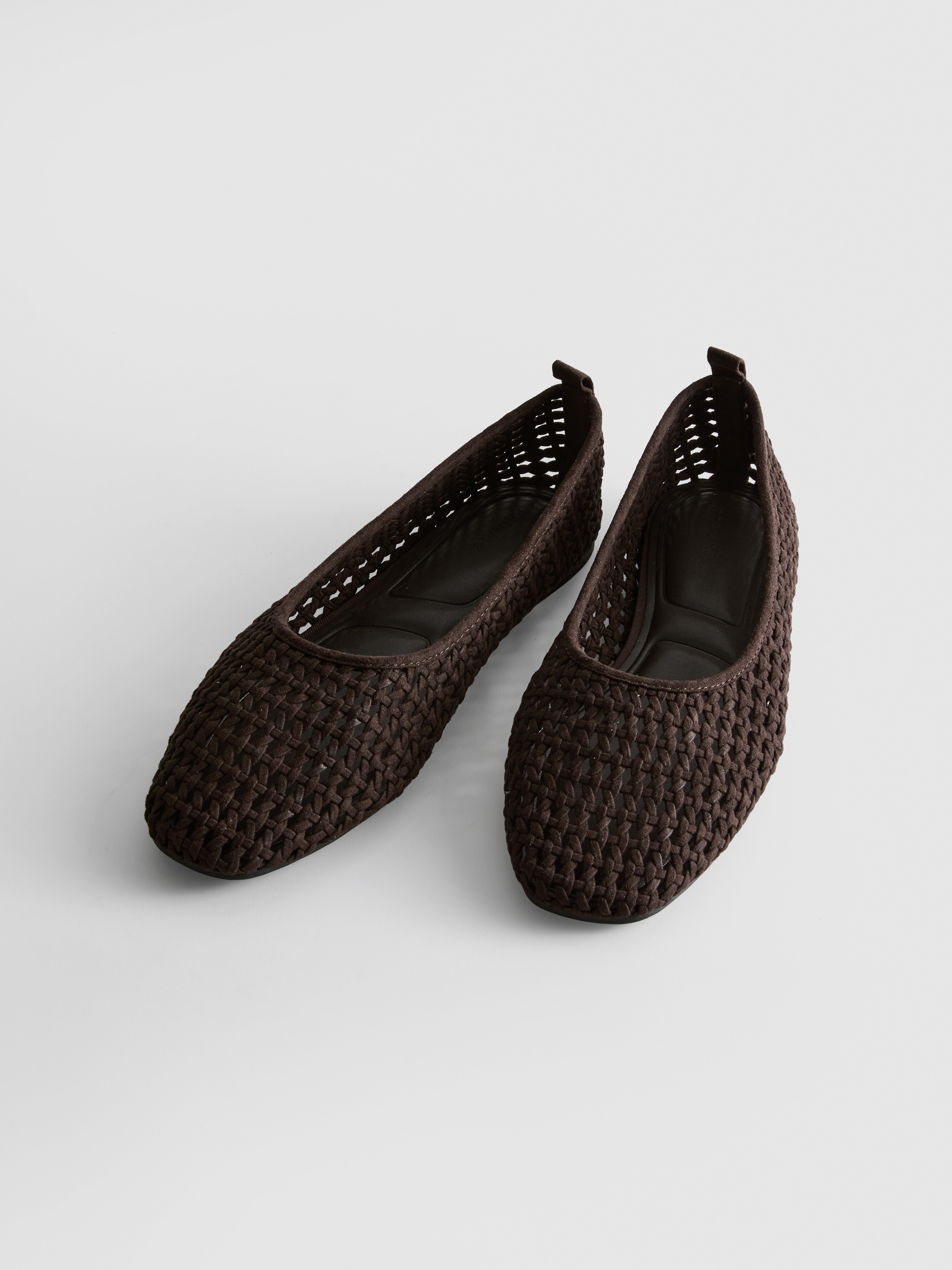 Chocolate Woven Ballet Pumps | Primark