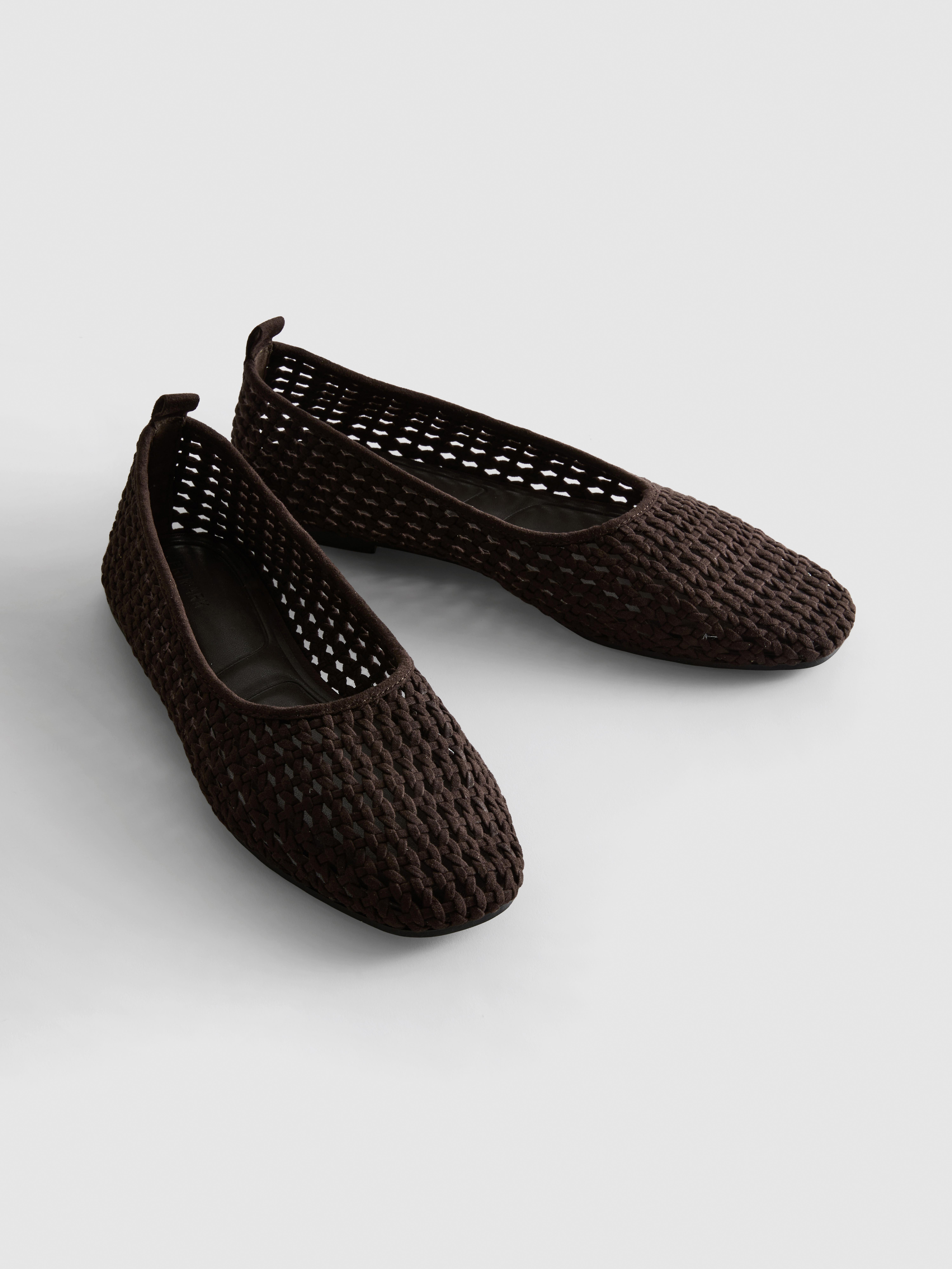 Chocolate Woven Ballet Pumps | Primark