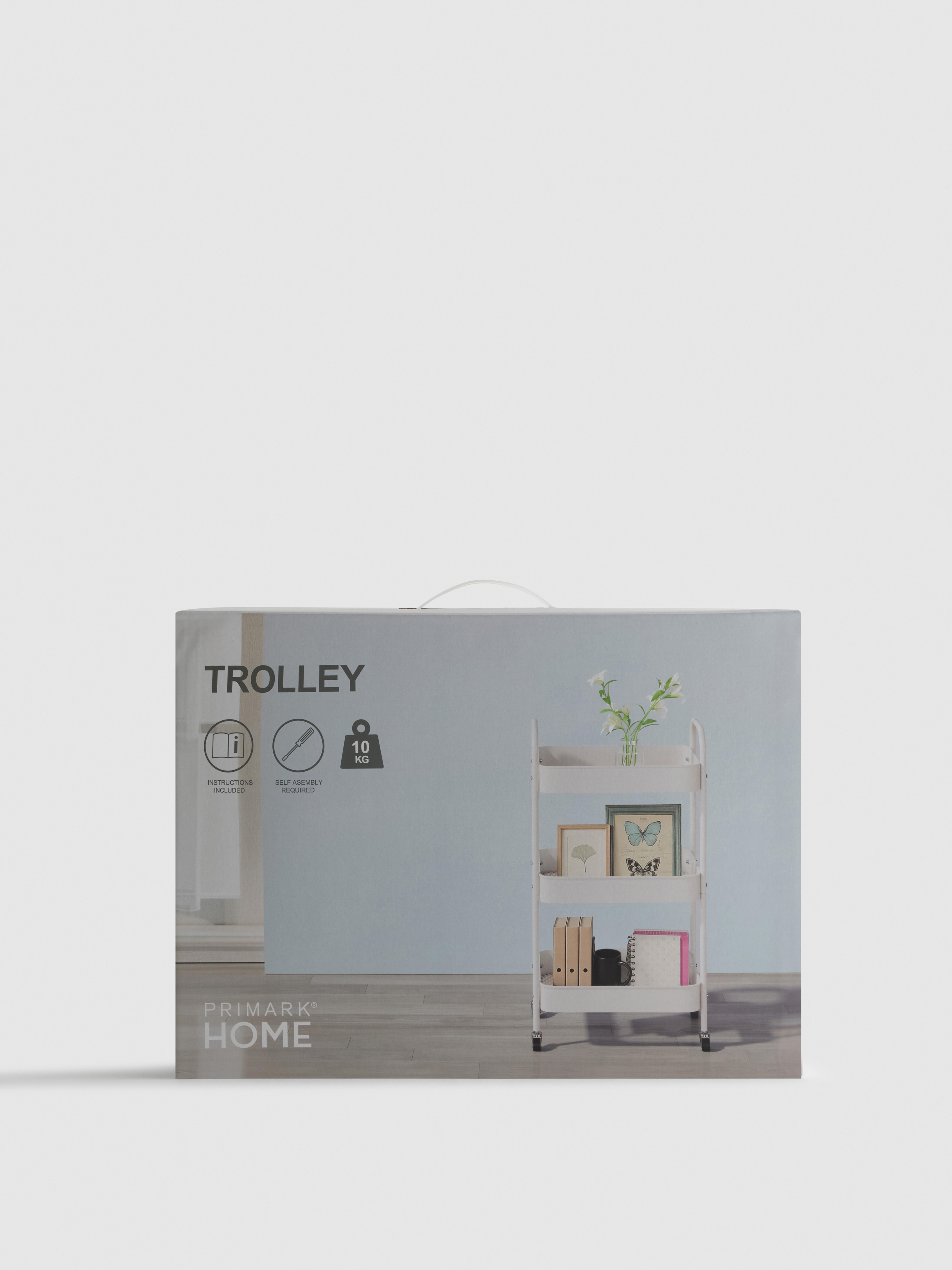 Cream Metal Storage Trolley | Primark