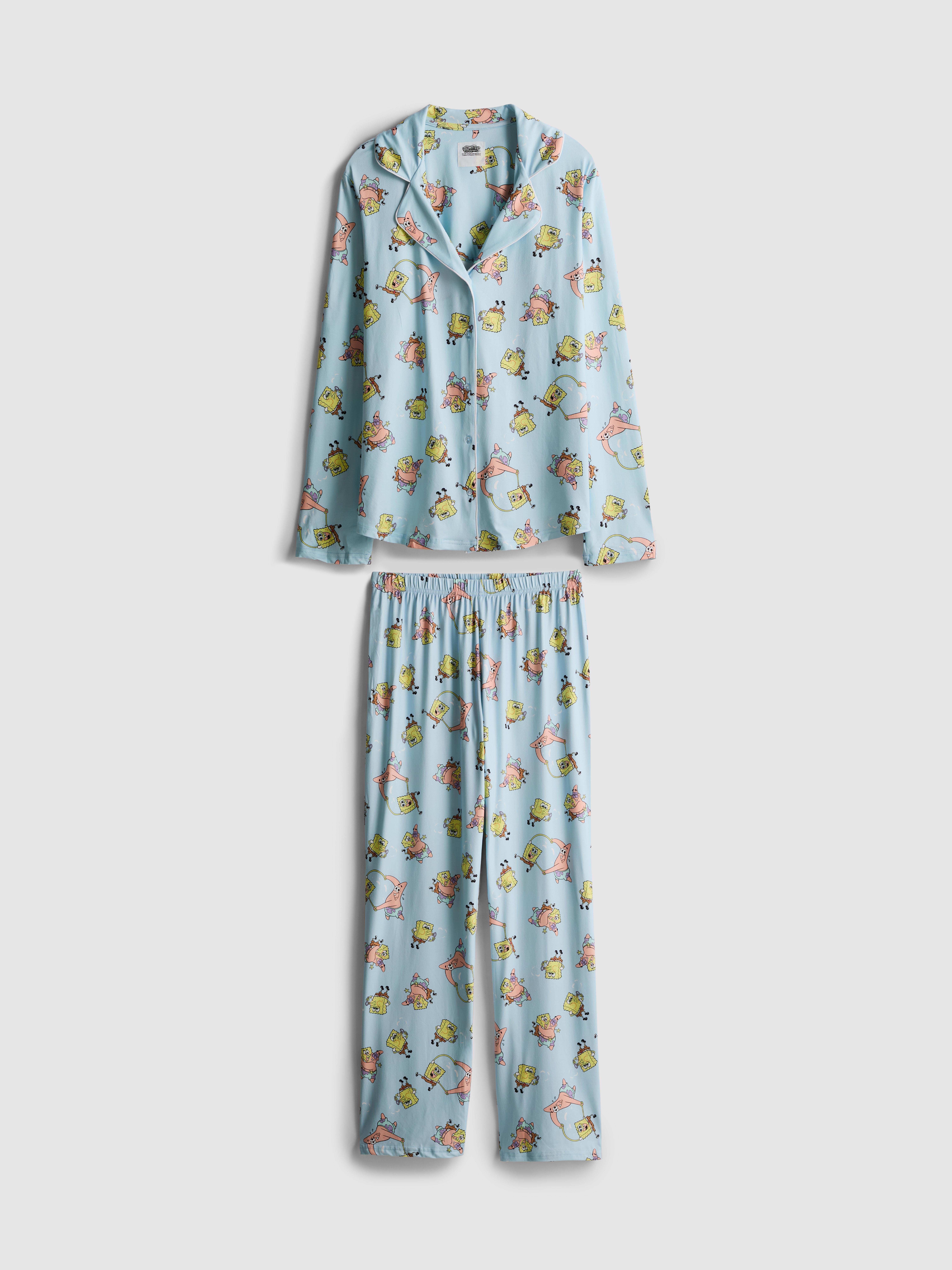Womens Blue SpongeBob SquarePants Boyfriend Pyjamas | Primark