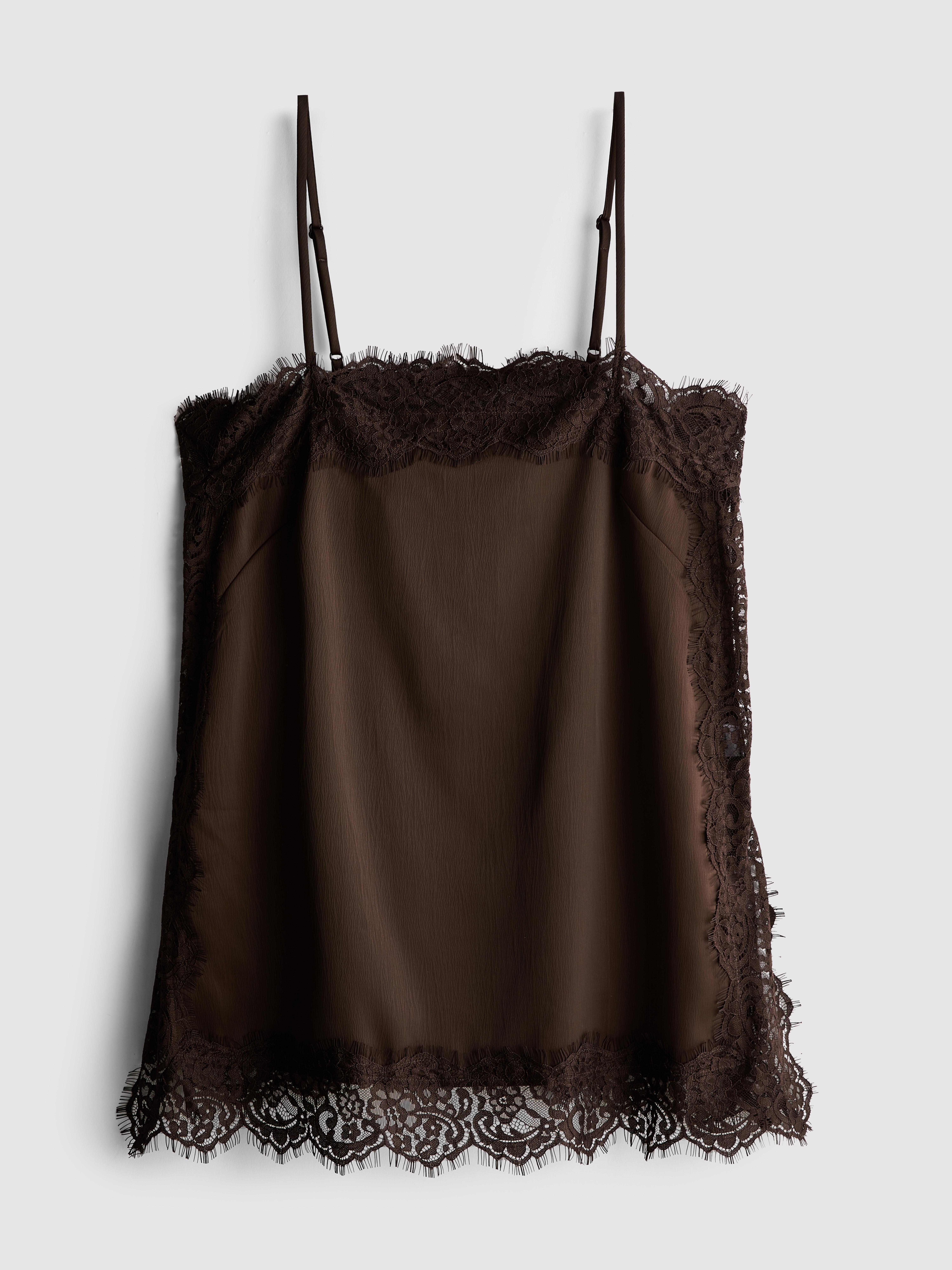 Womens Brown The Edit Square Neck Lace Cami Top | Primark