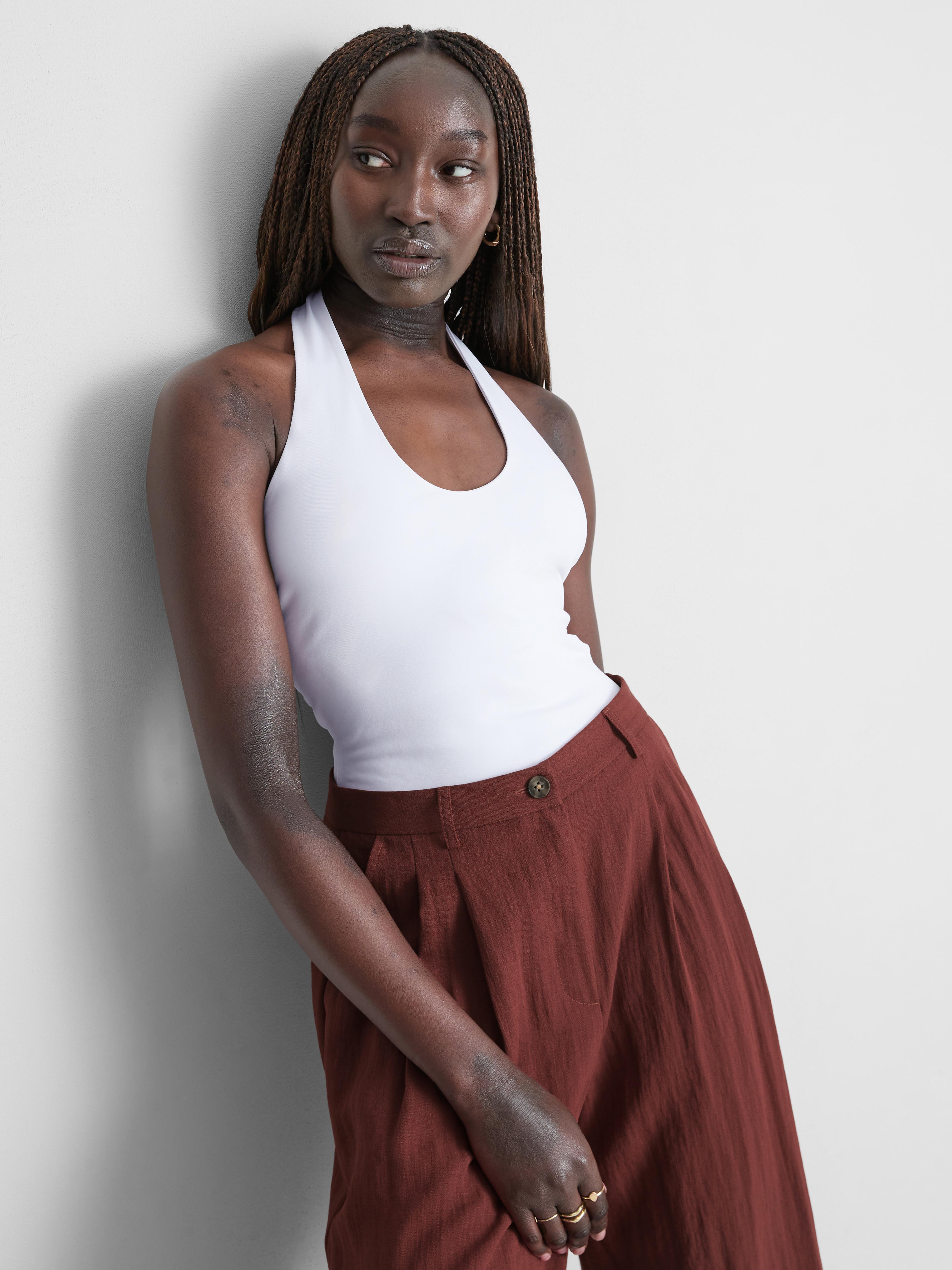 Womens White Cotton Rich Halter Top | Primark