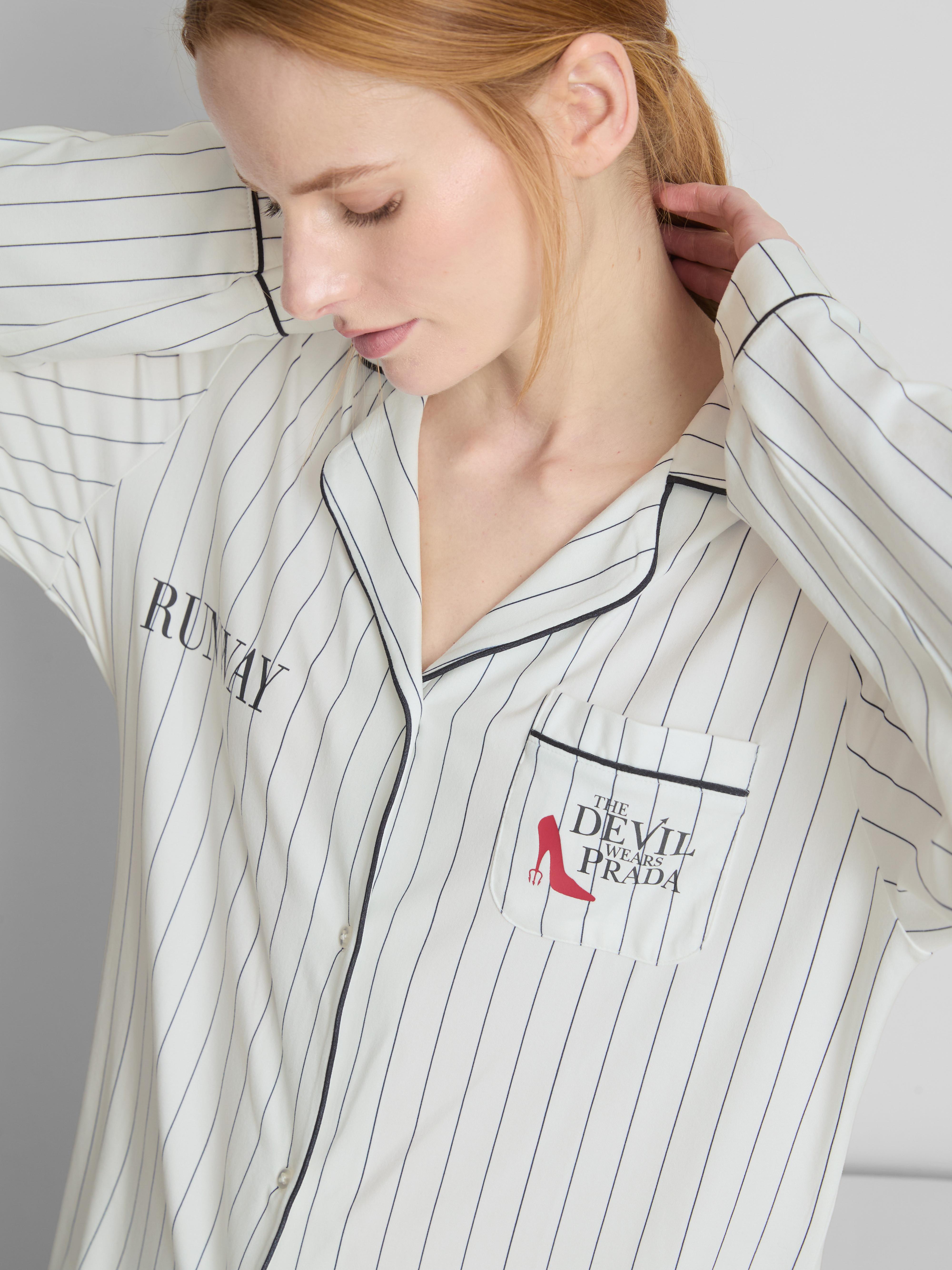 Ivory The Devil Wears Prada Striped Boyfriend Pyjamas | Primark