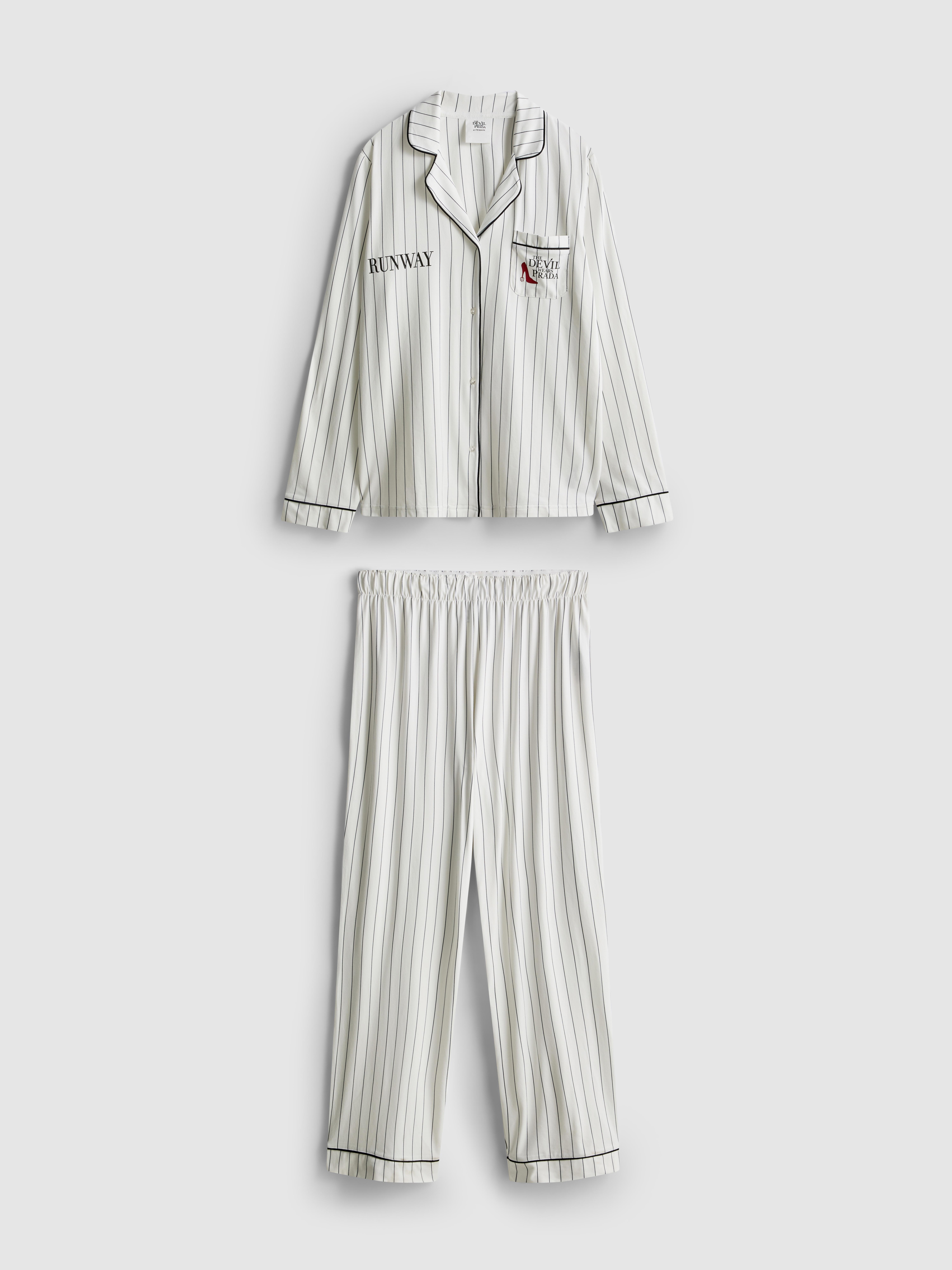 Ivory The Devil Wears Prada Striped Boyfriend Pyjamas | Primark
