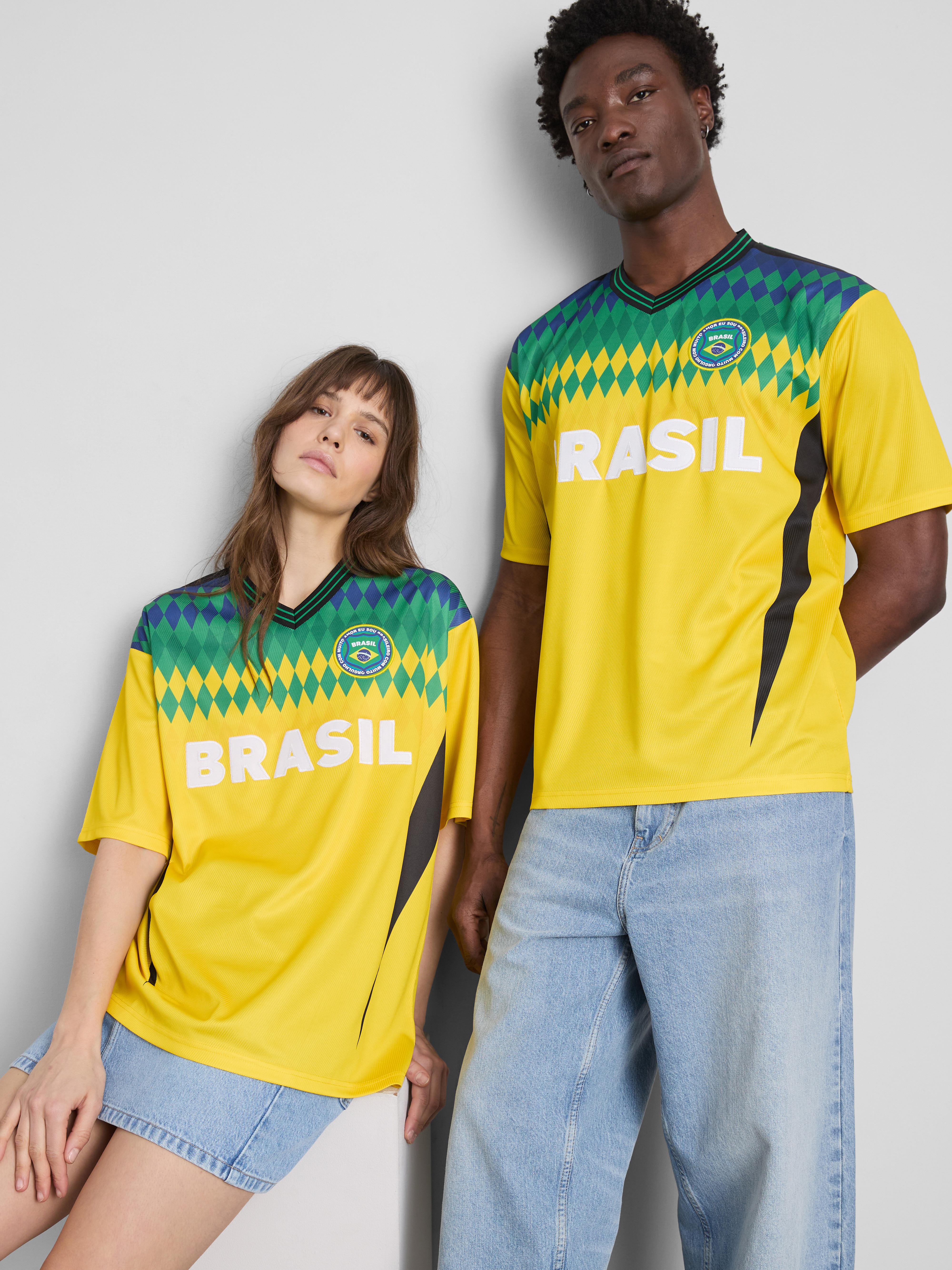 Mens;Womens;Unisex Yellow Brazil Short Sleeve T-Shirt | Primark