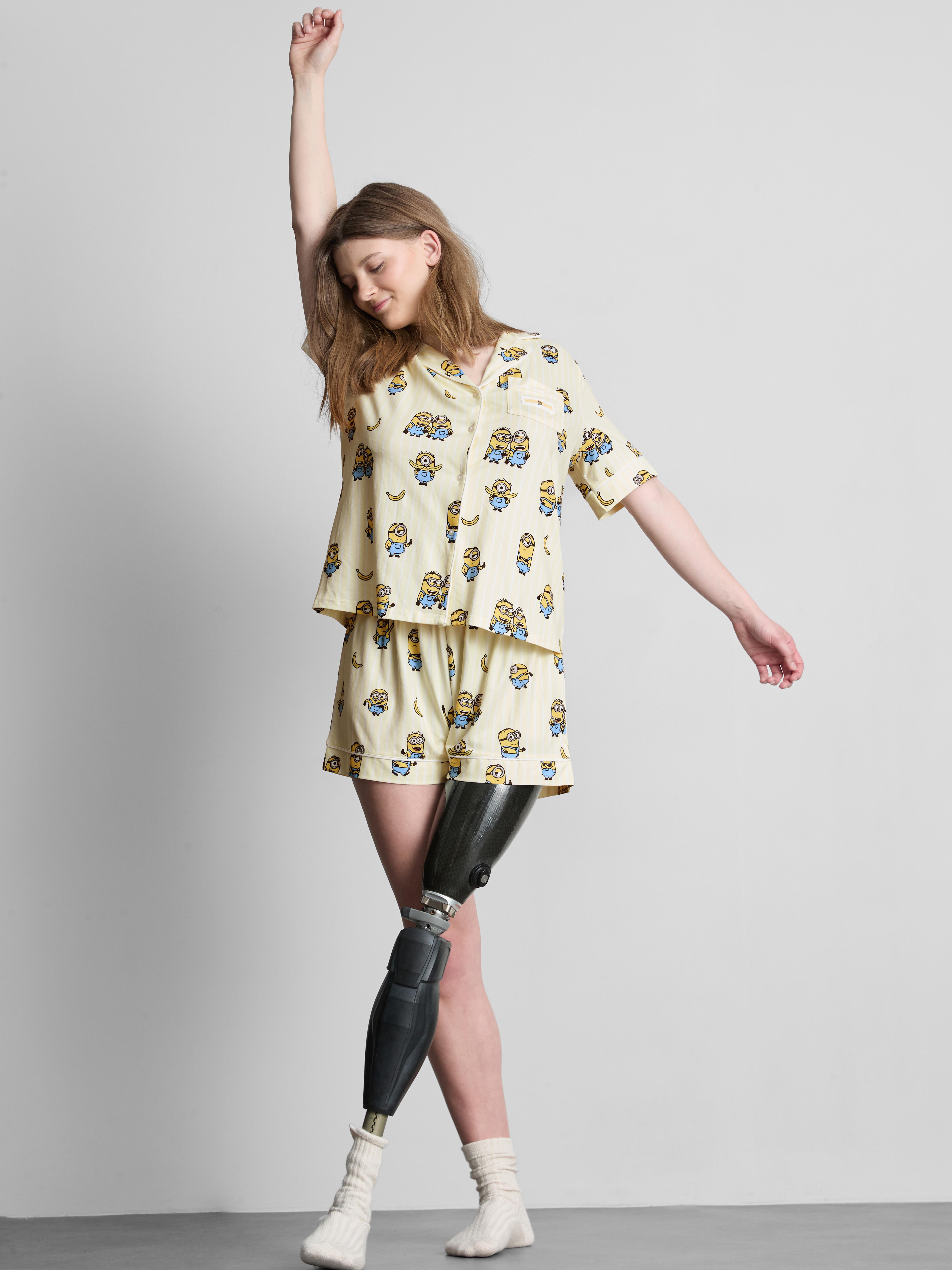 Women's Light Yellow Despicable Me Minions Boyfriend Shorty Pyjamas ...