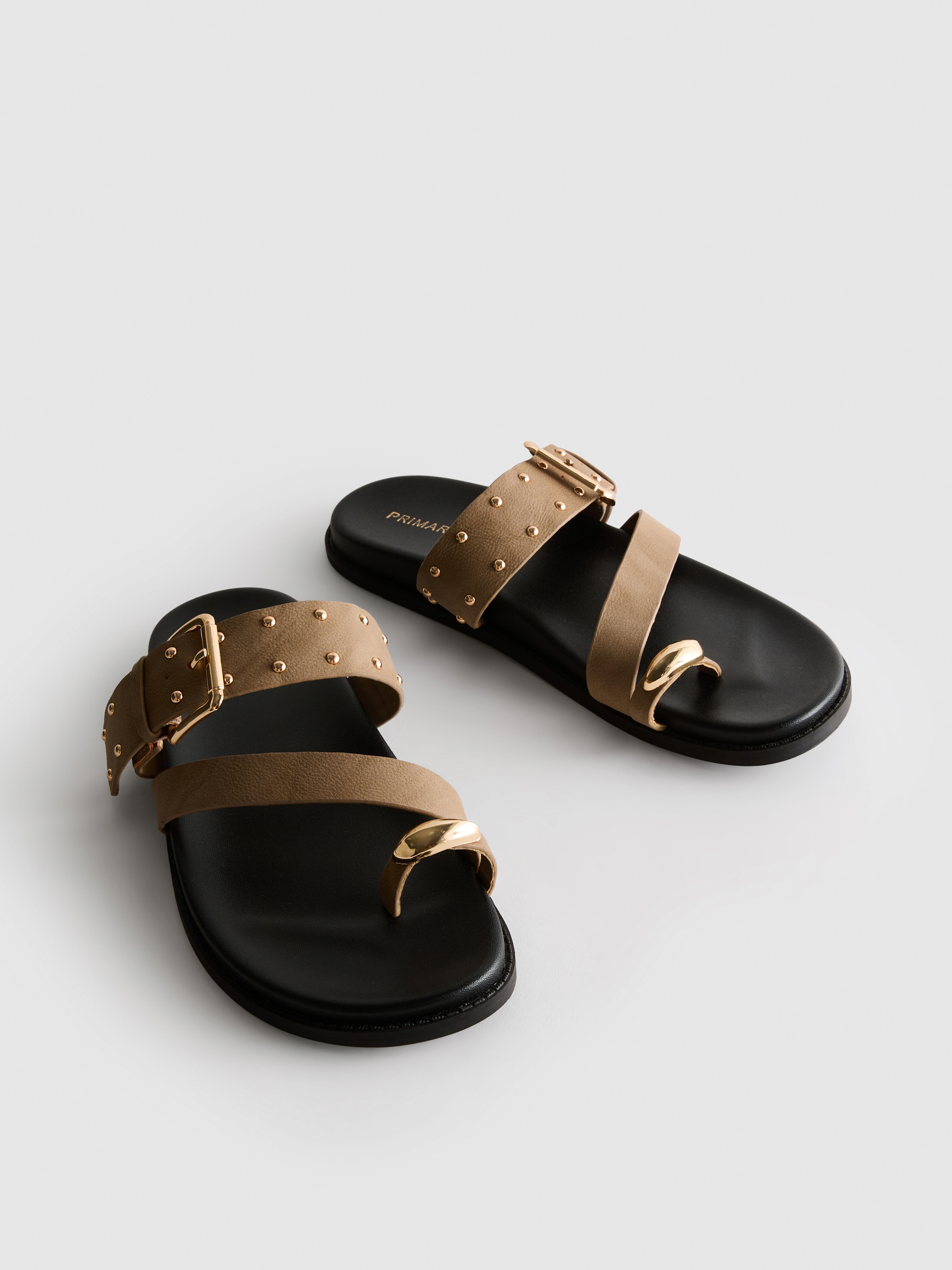 Womens Taupe Paula Echevarría Studded Footbed Sandals | Primark