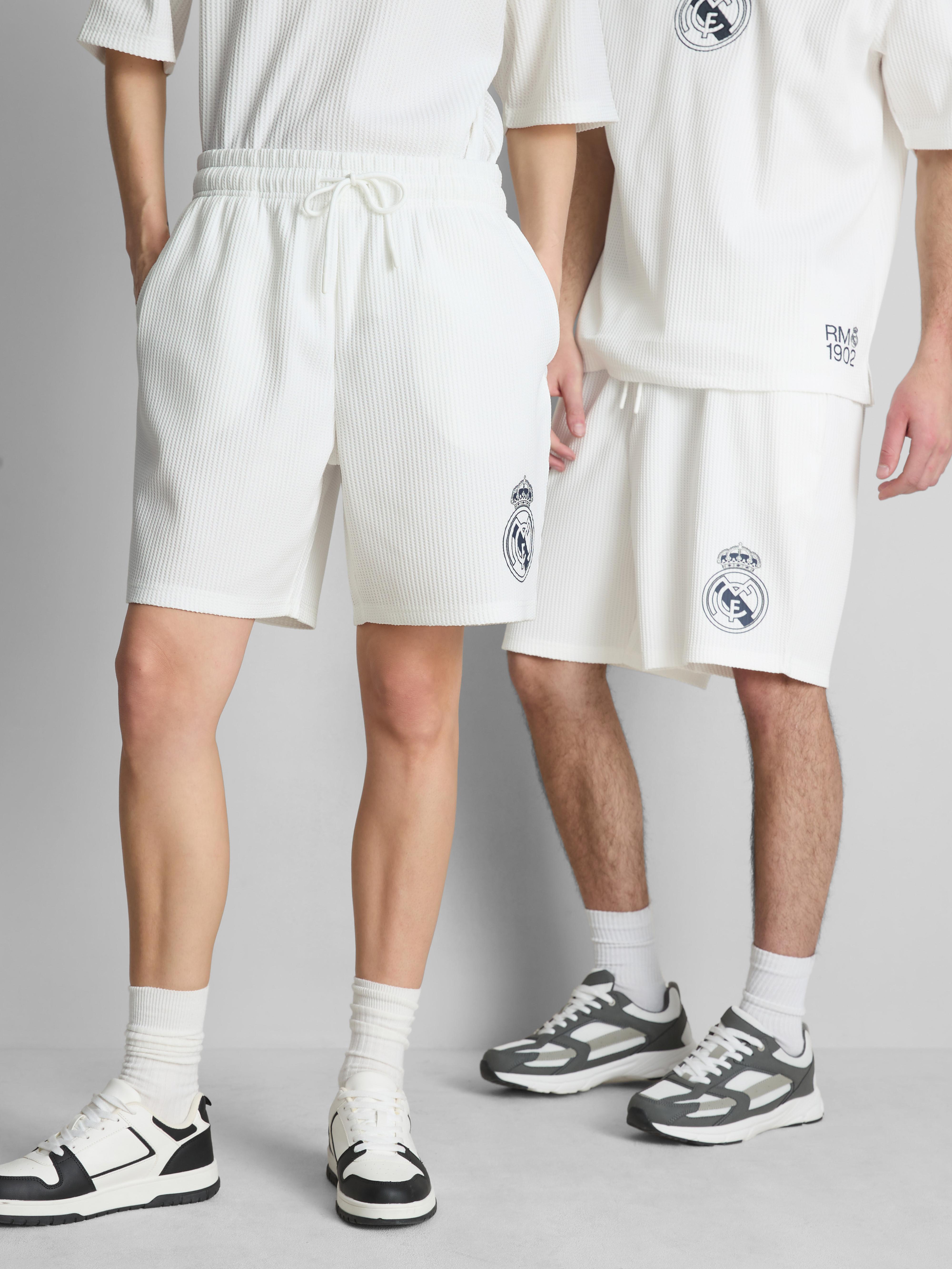 Mens Ecru Real Madrid Textured Shorts | Primark