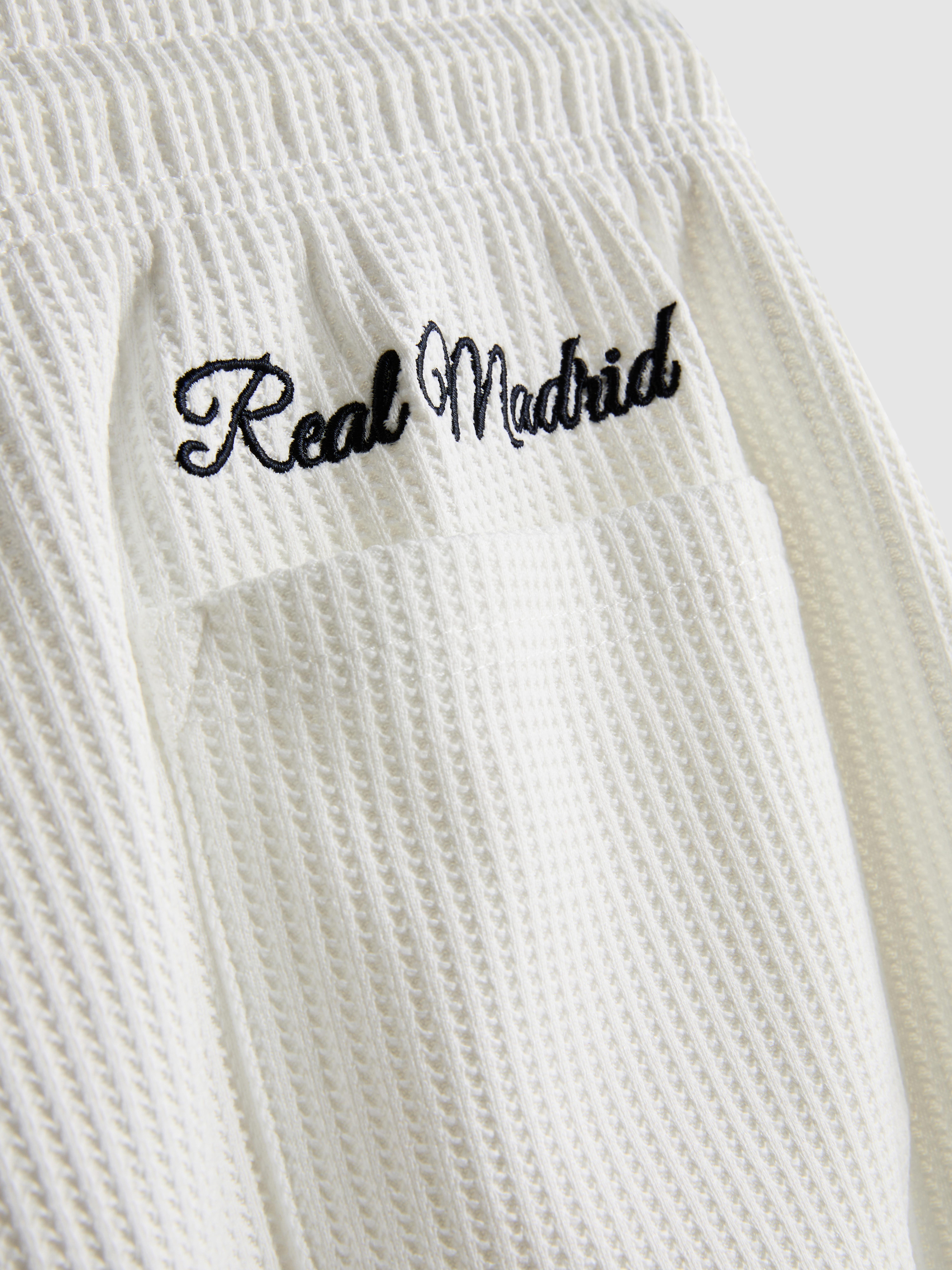 Mens Ecru Real Madrid Textured Shorts | Primark