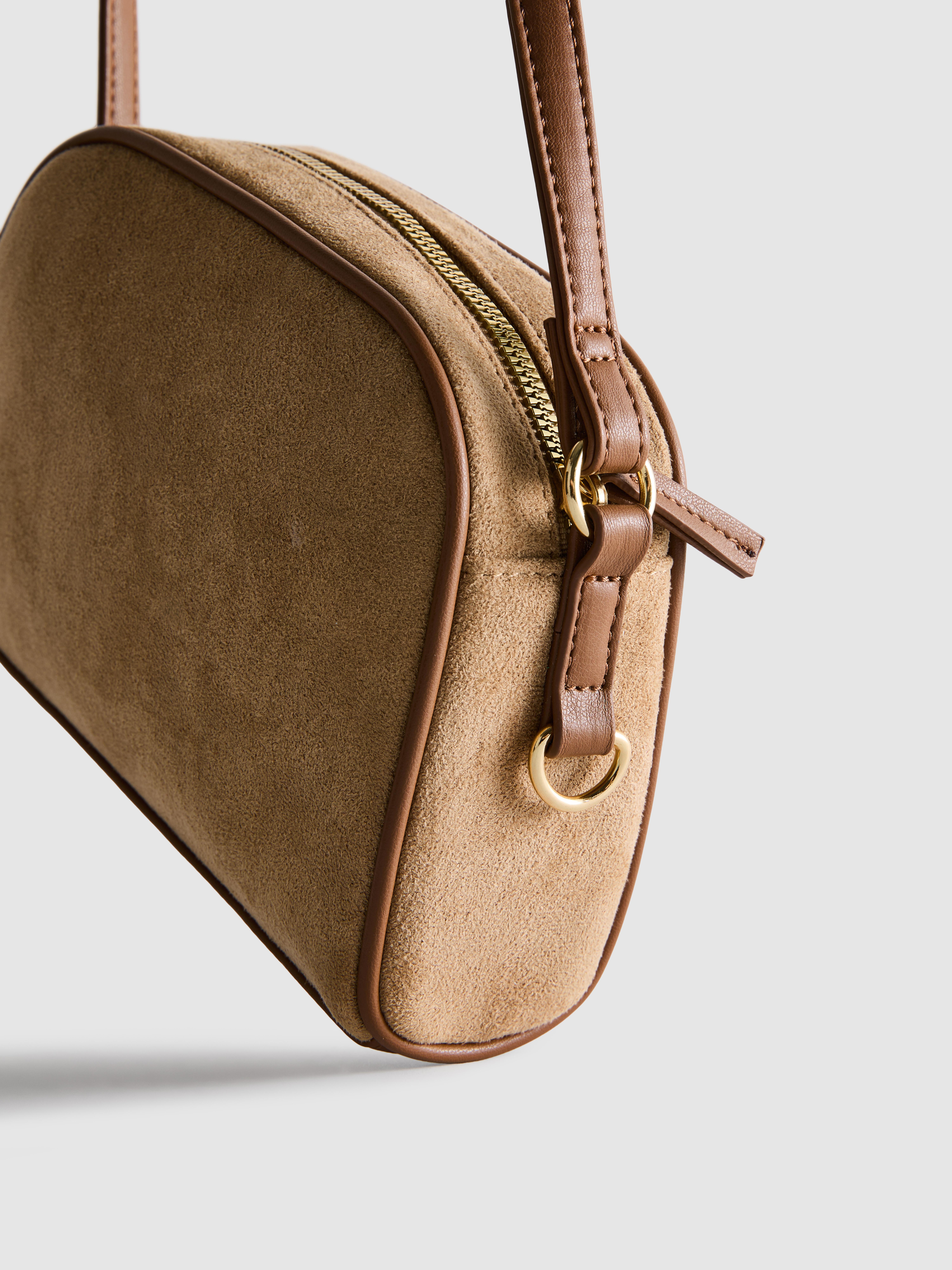 Womens Sand Mini Faux Suede Crossbody Bag | Primark