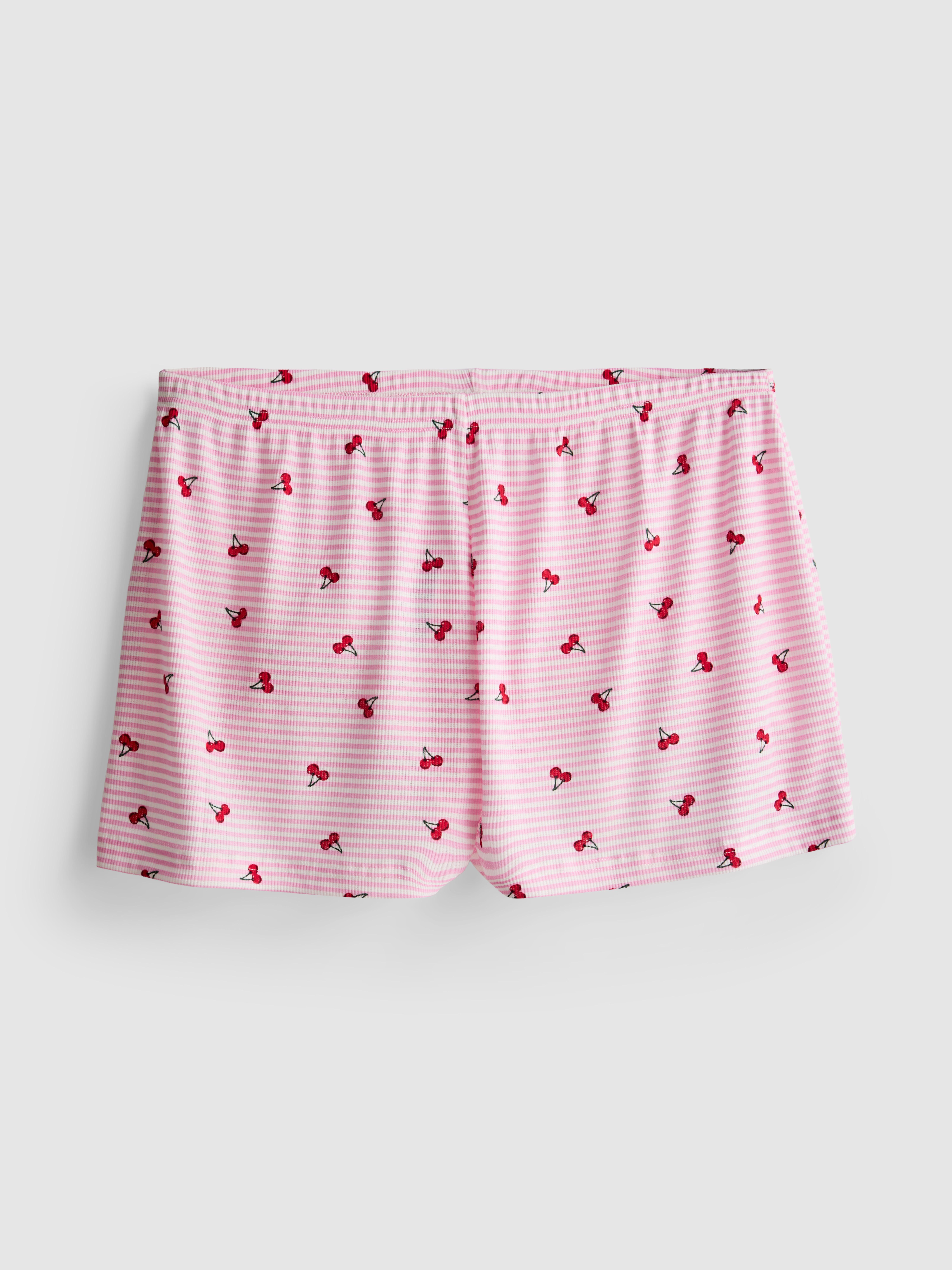 Calções pijama canelados estampados - Azul-claro - Mulher | Primark