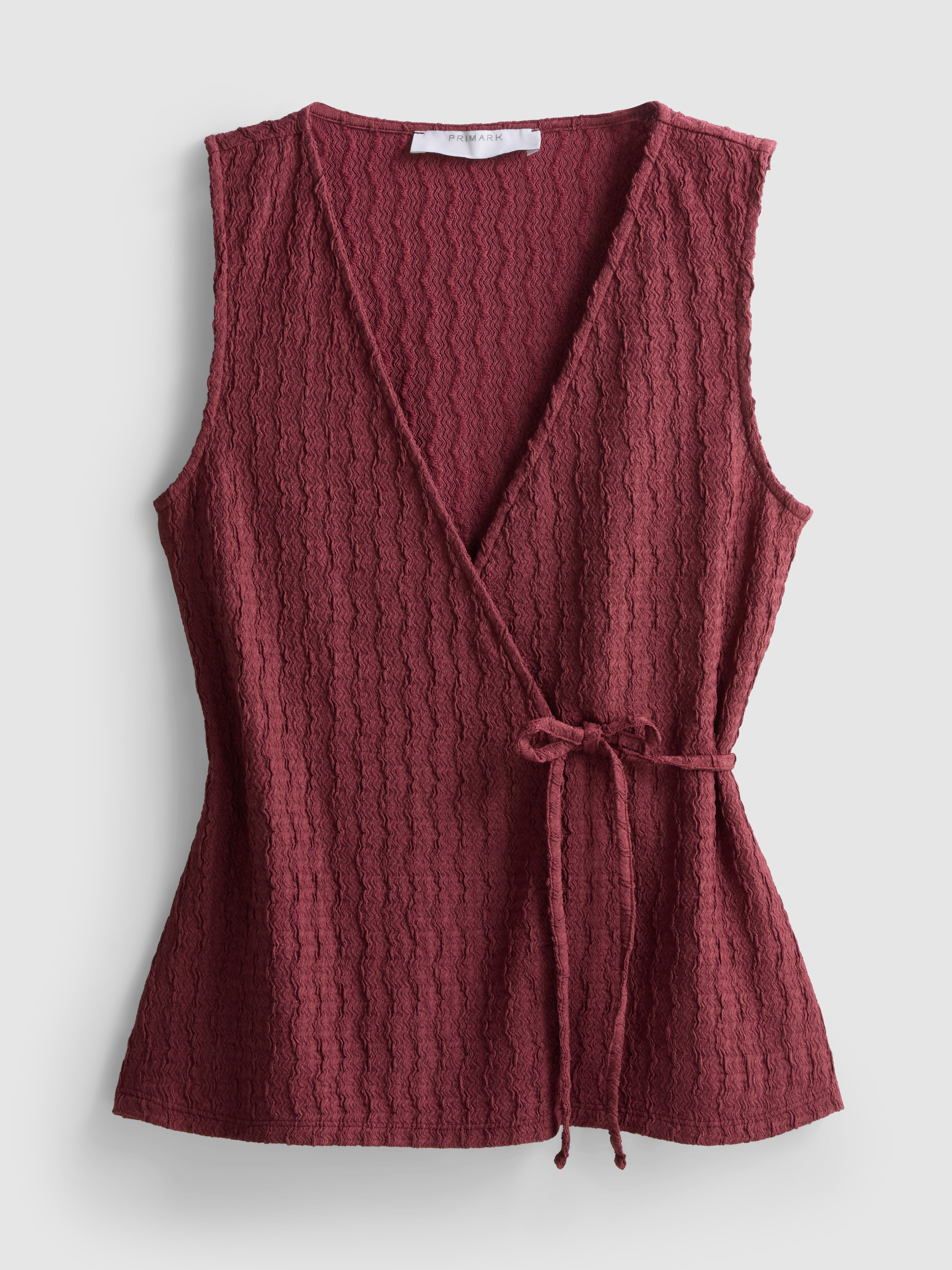 Chaleco fruncido con lazo - Burdeos - Mujer | Primark