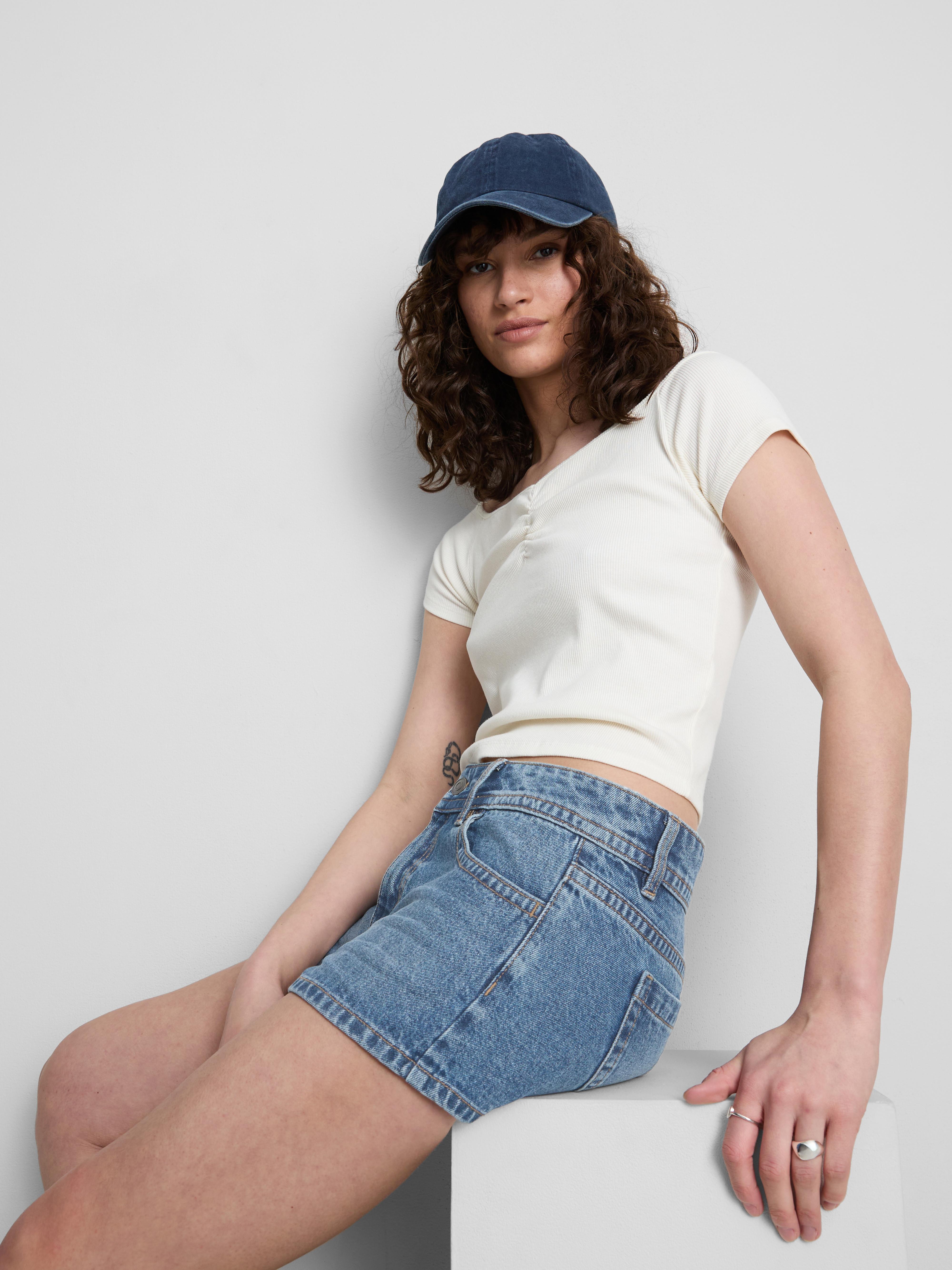 Womens Blue Marl The Primark Scene | Cotton Denim Micro Shorts | Primark