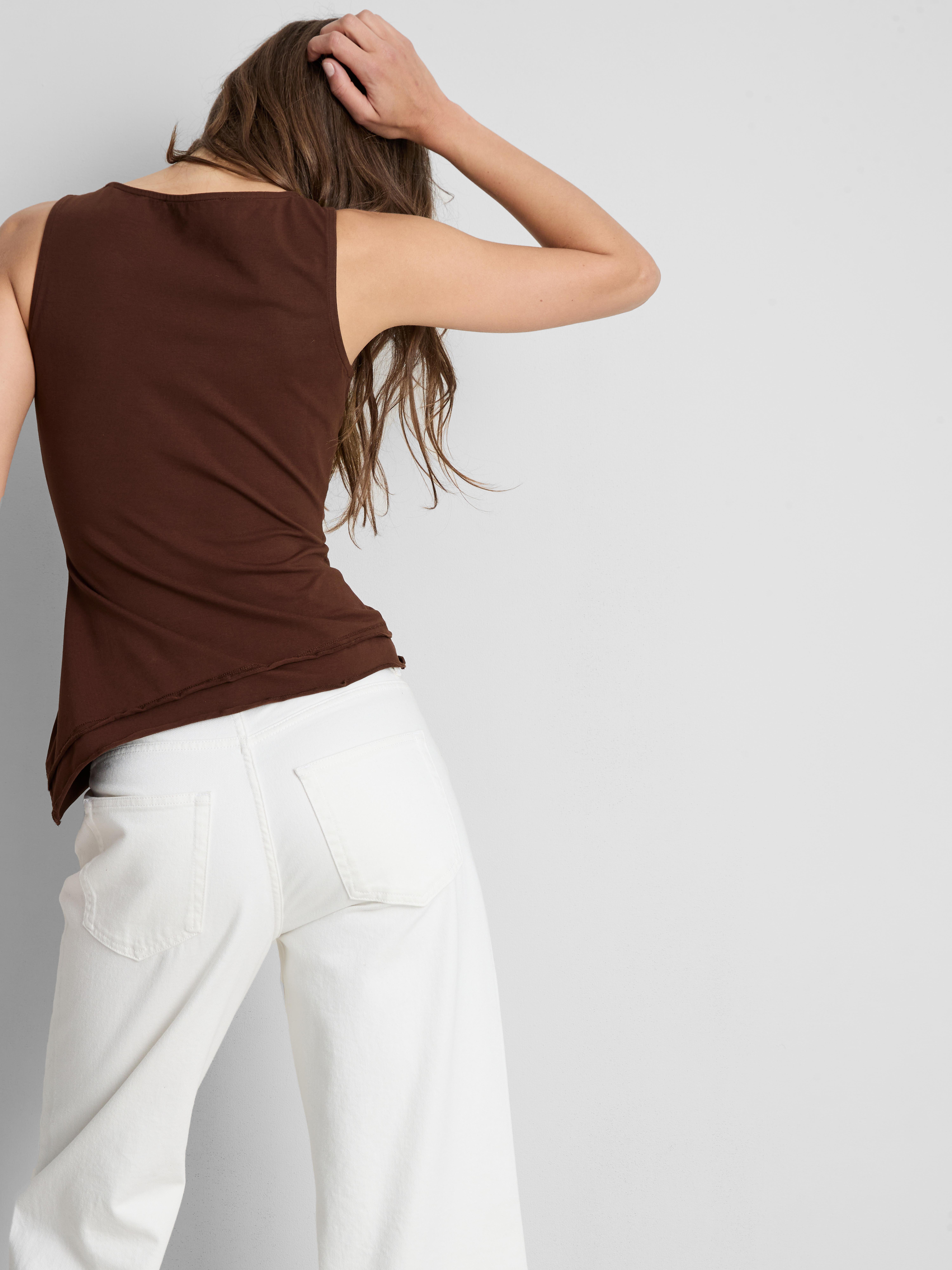 Débardeur asymétrique à bord ondulé - Chocolat - Femme | Primark