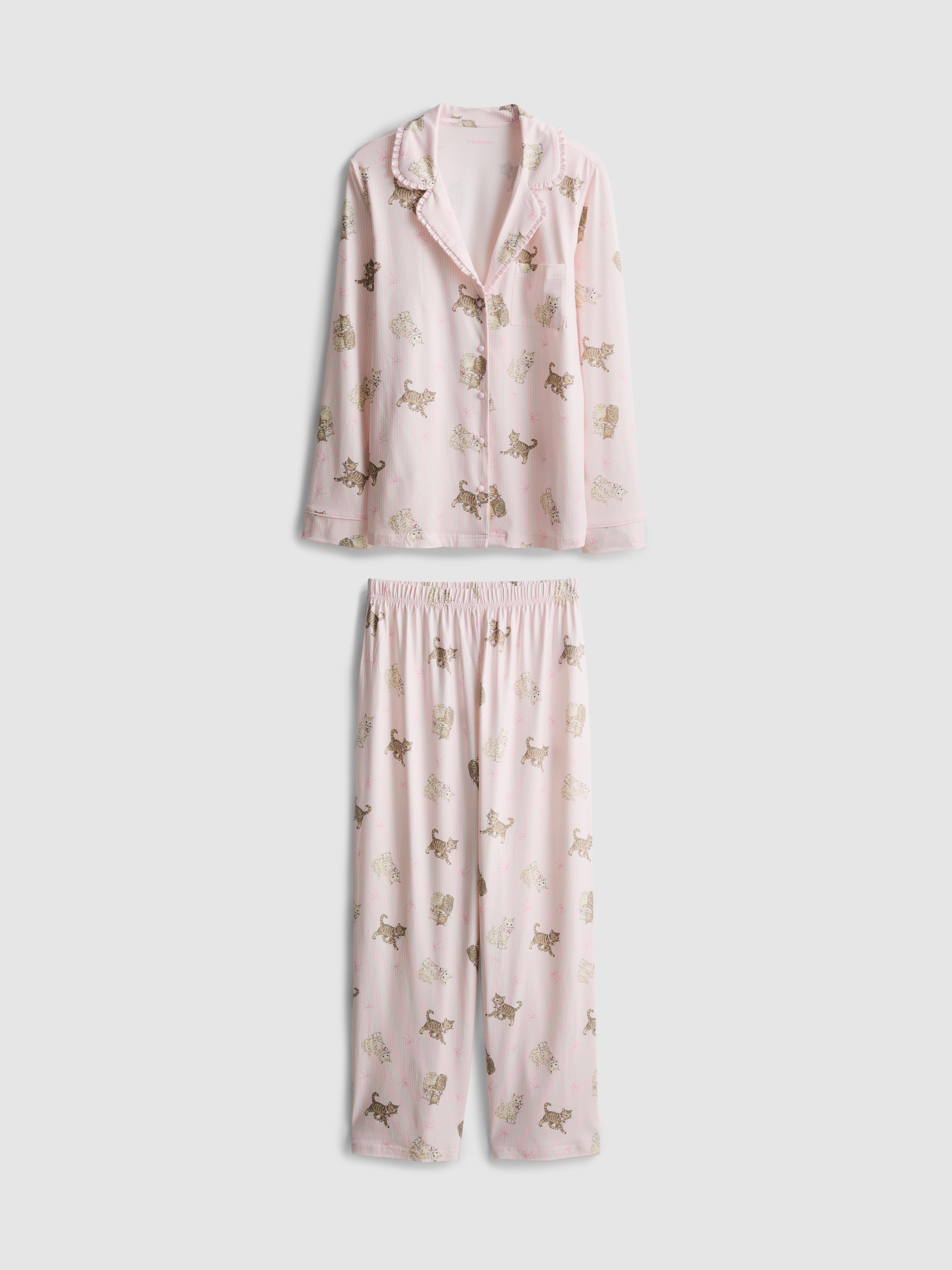 Women's Light Pink Love To Lounge Printed Boyfriend Pajamas | Primark