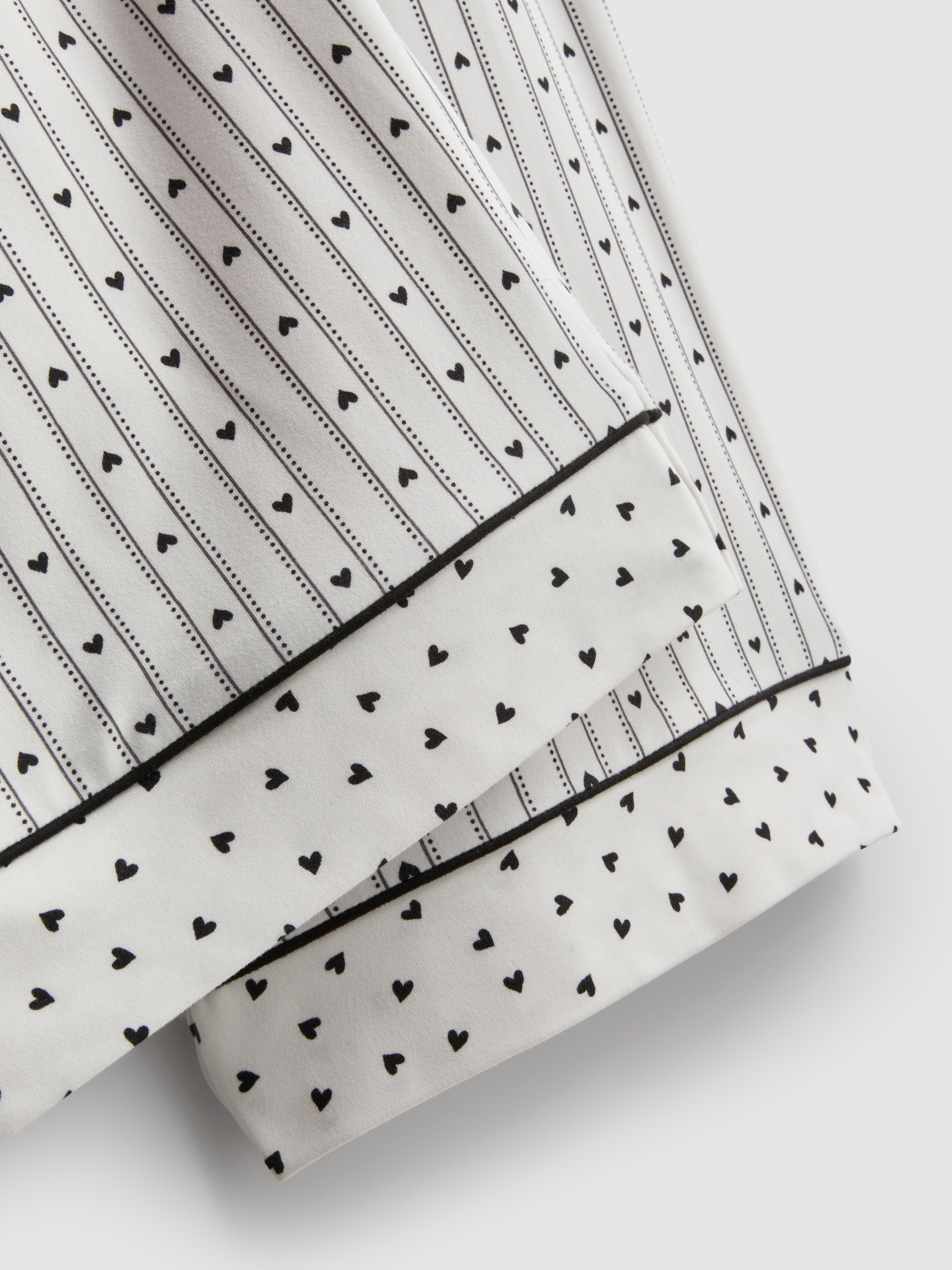 Womens White/Black Love To Lounge Printed Boyfriend Pyjamas | Primark