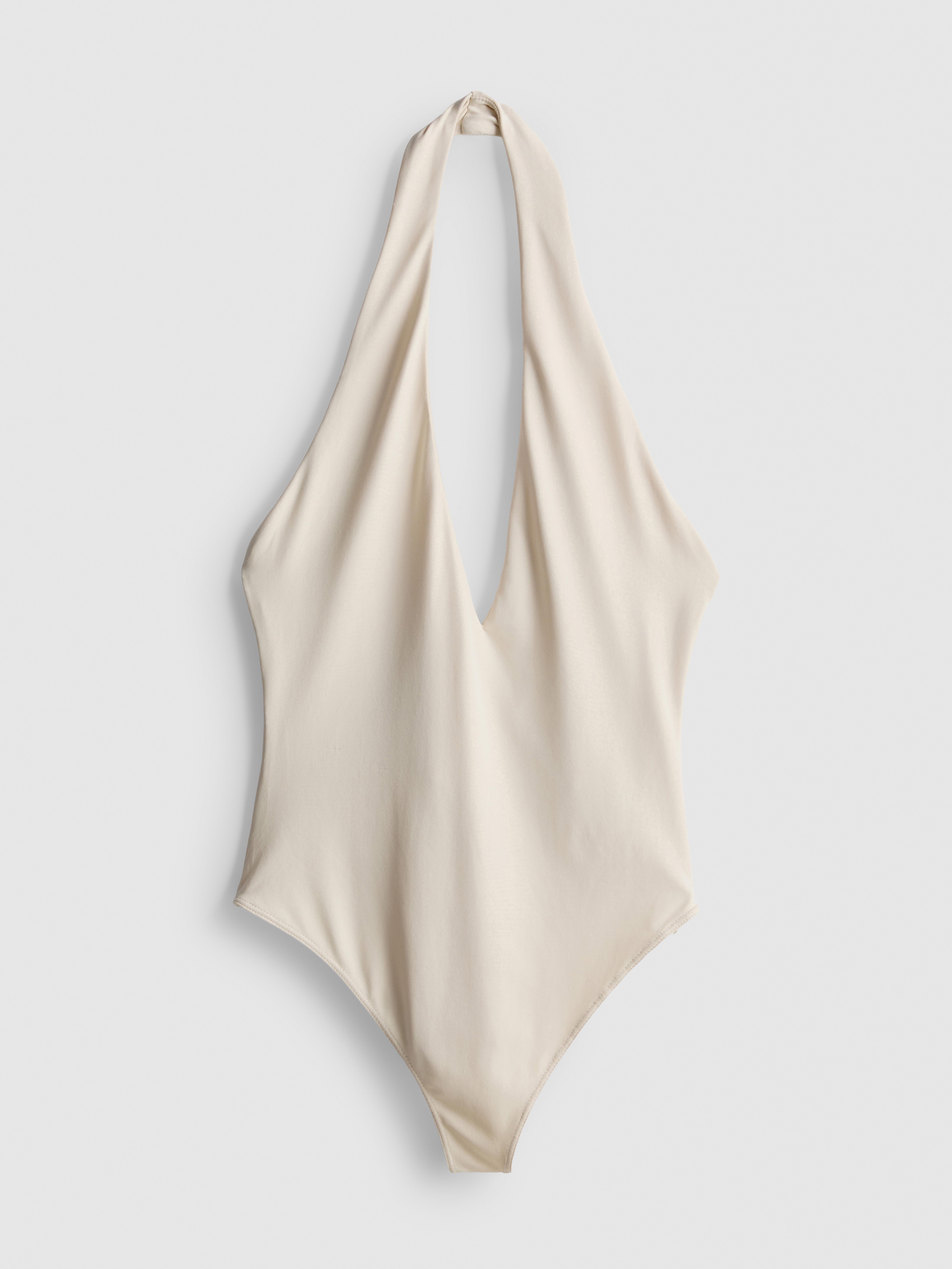 Women's Ivory Halter Neck Plunge Bodysuit | Penneys