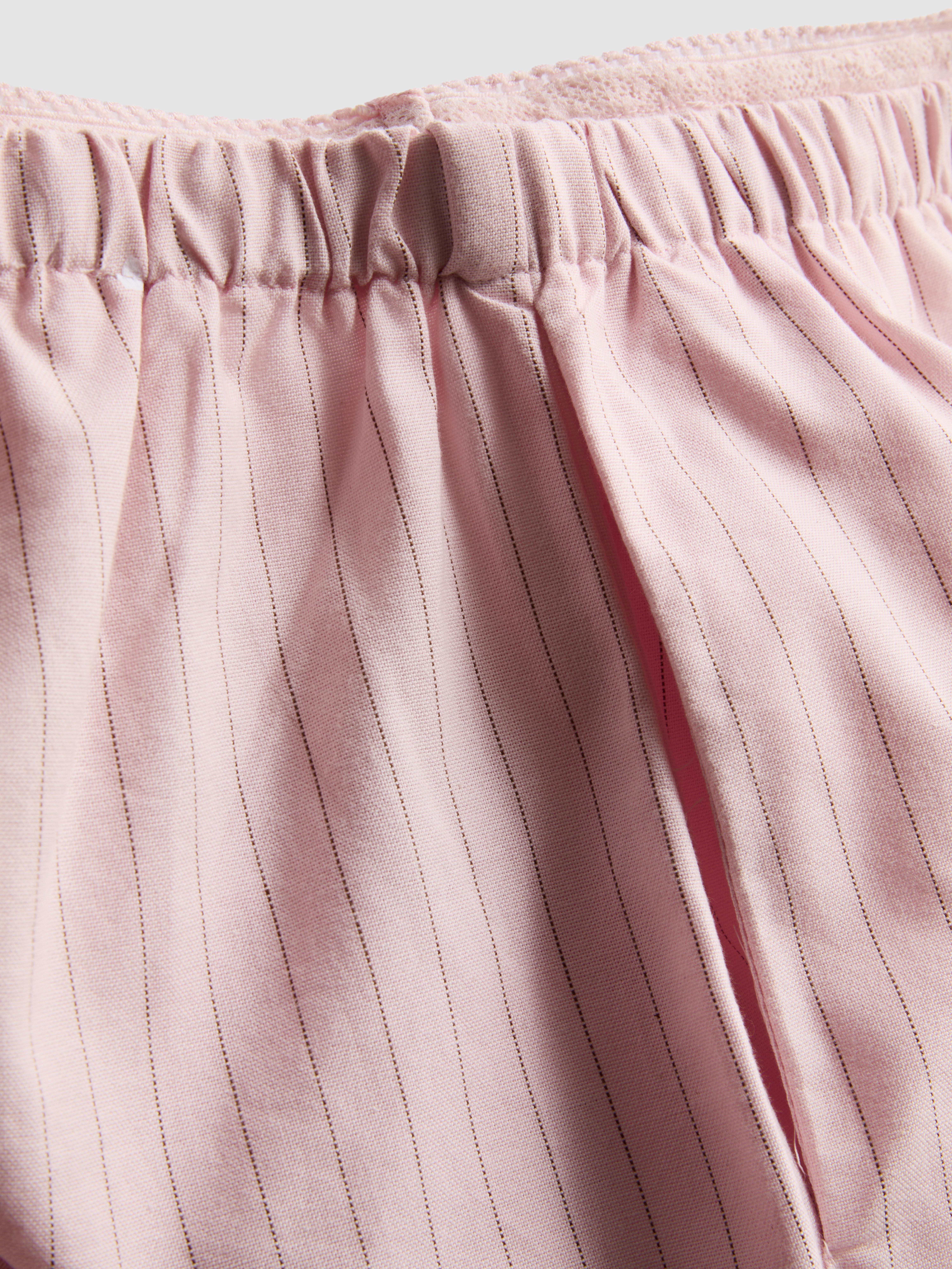 Womens Light Pink The Primark Scene | Cotton Pinstripe Boxer Shorts ...