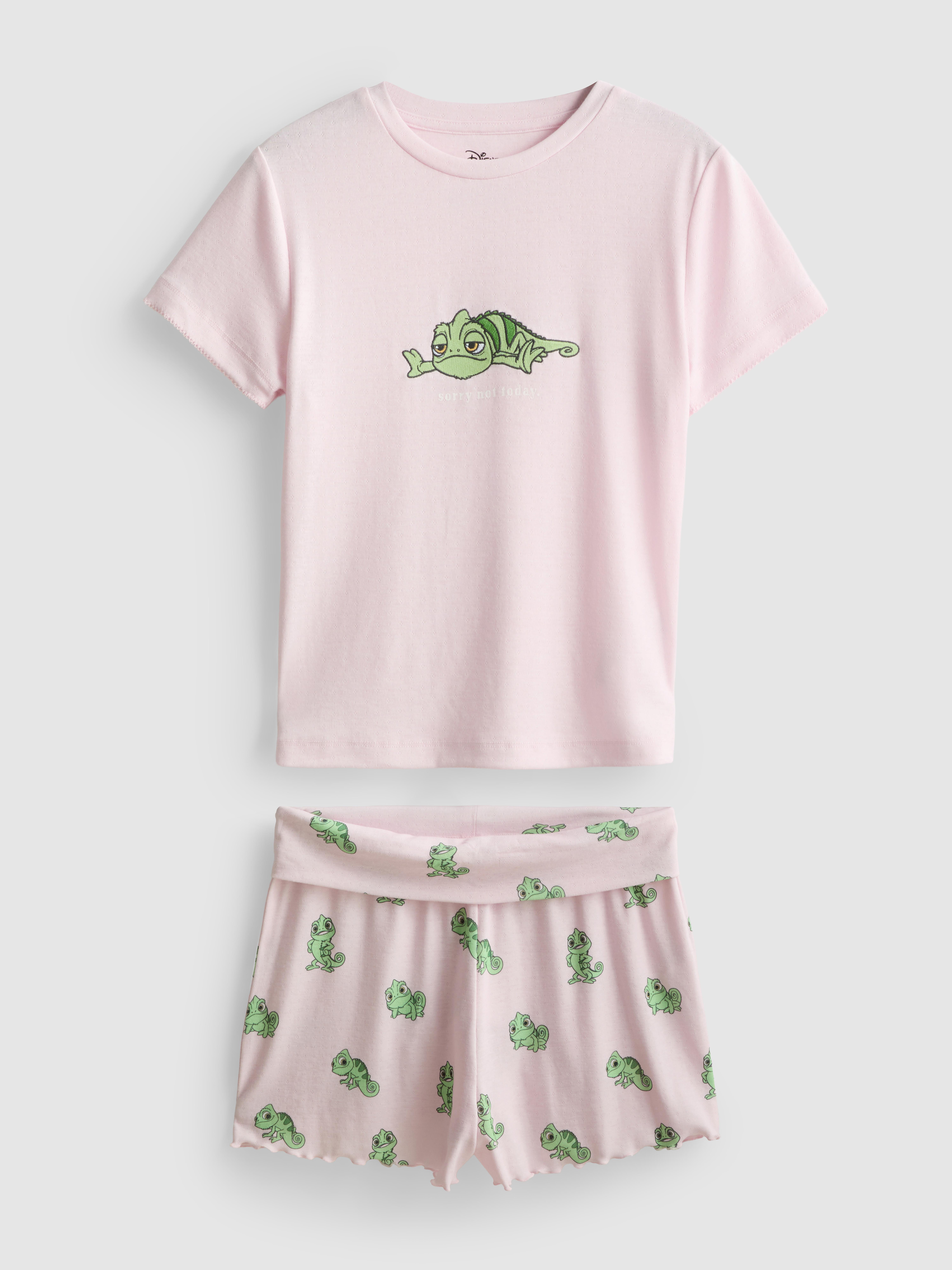 Womens Light Pink Disney's Tangled Pascal Pointelle Shorty Pyjamas ...