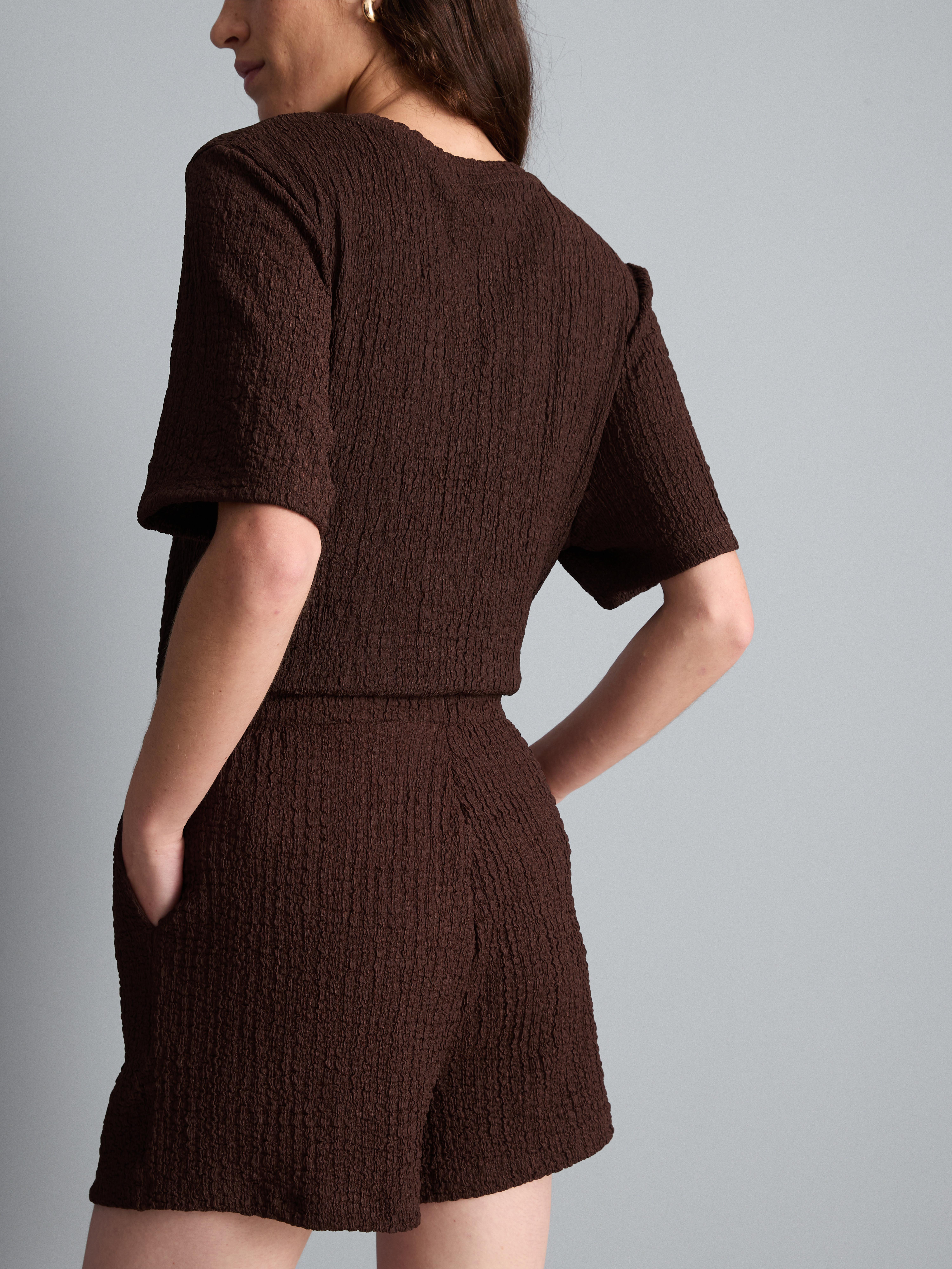Women's Chocolate Relaxed Textured Shorts | Primark