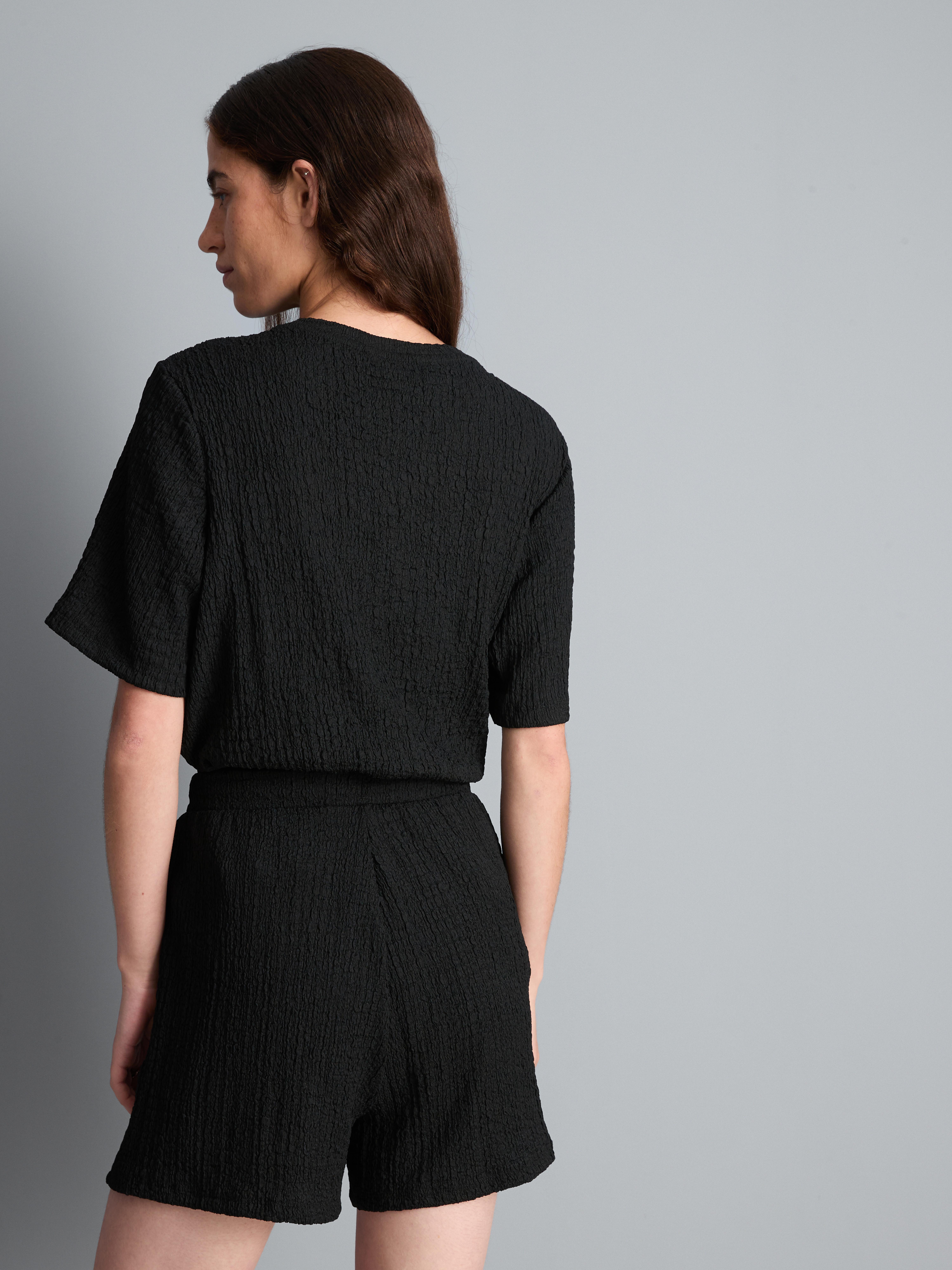 Women's Black Relaxed Textured Shorts | Primark