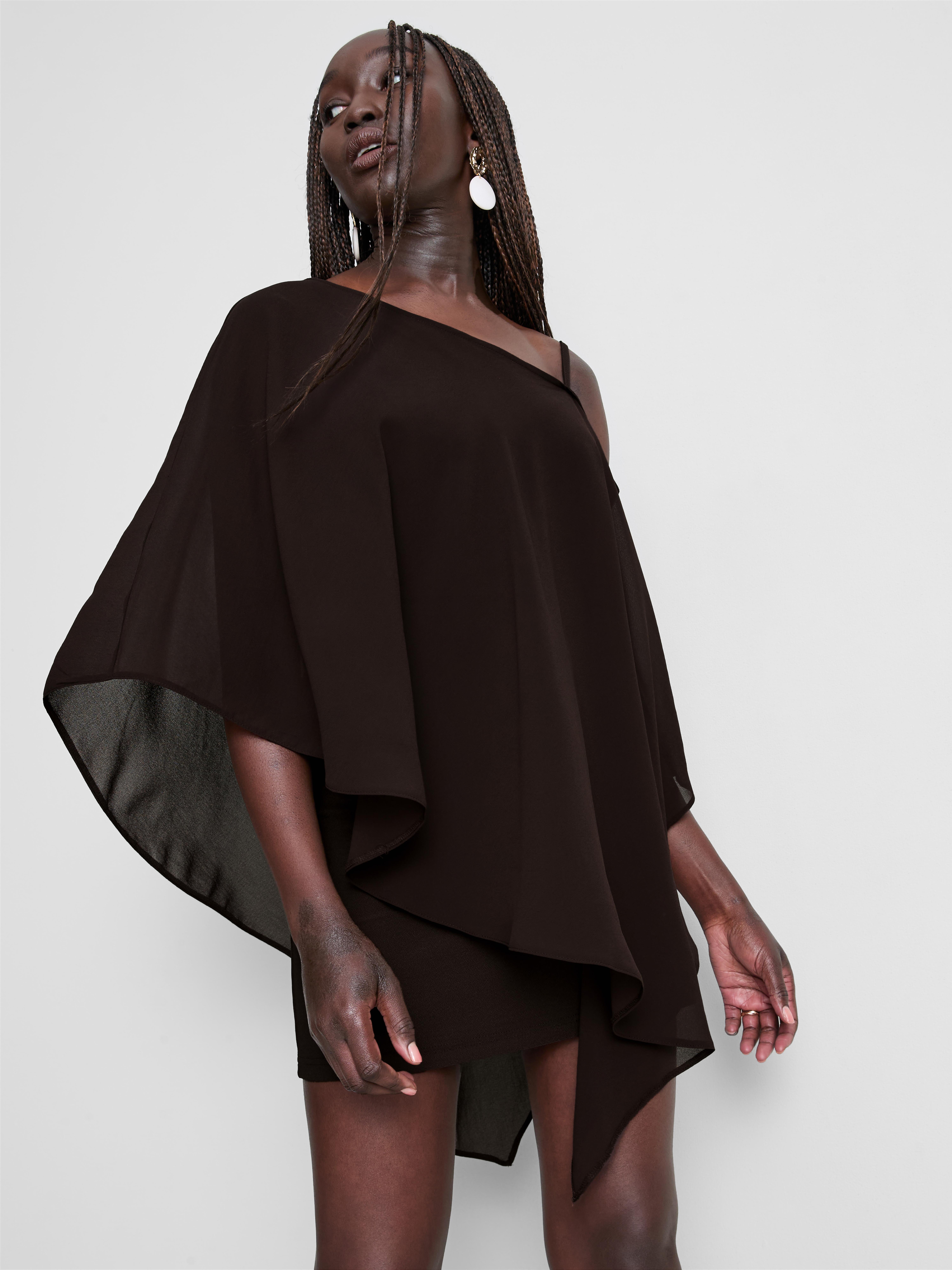 Women's Chocolate Asymmetrical Cape Mini Dress | Primark