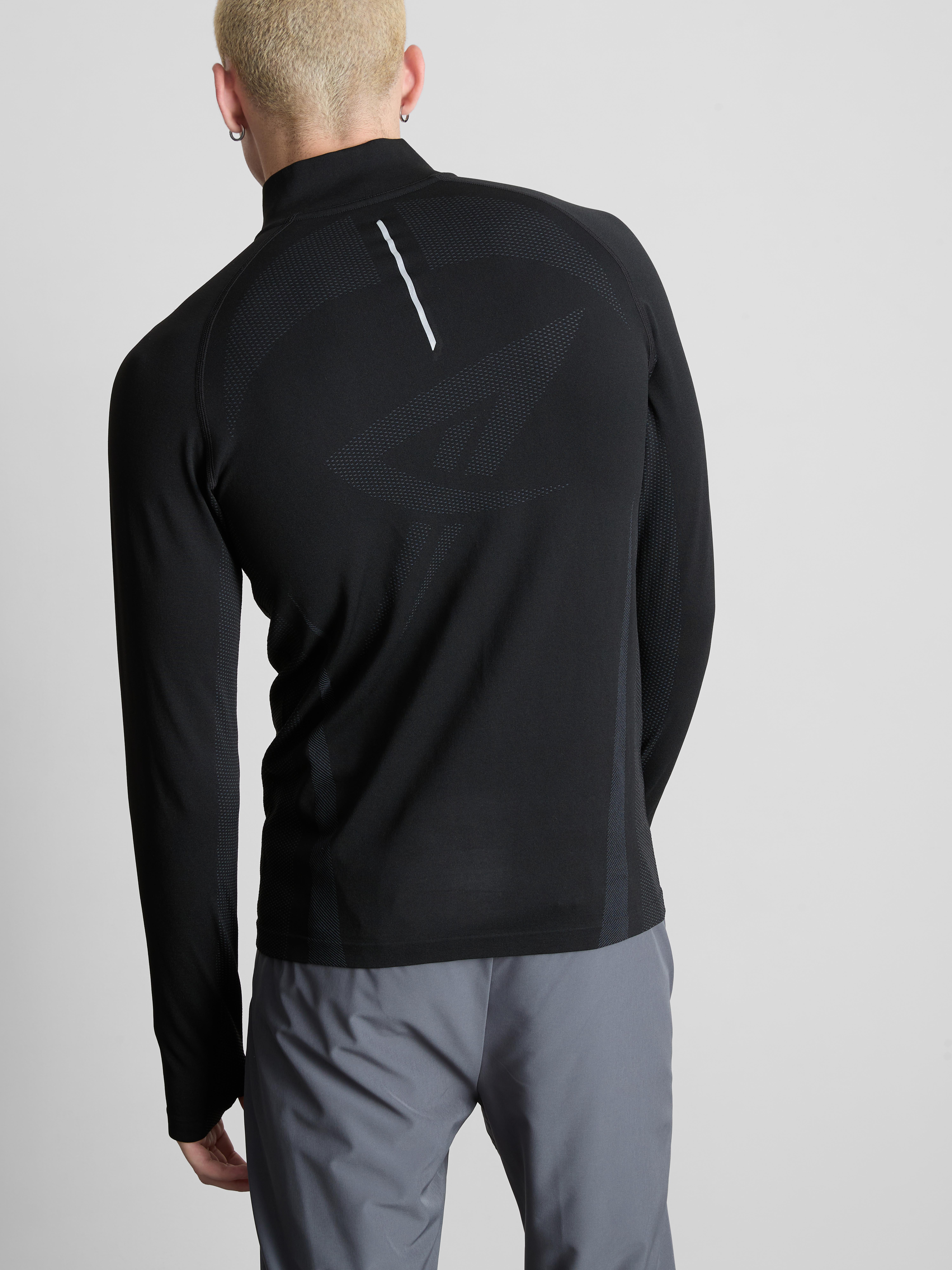 Men's Black Quarter Zip Gym Top | Penneys