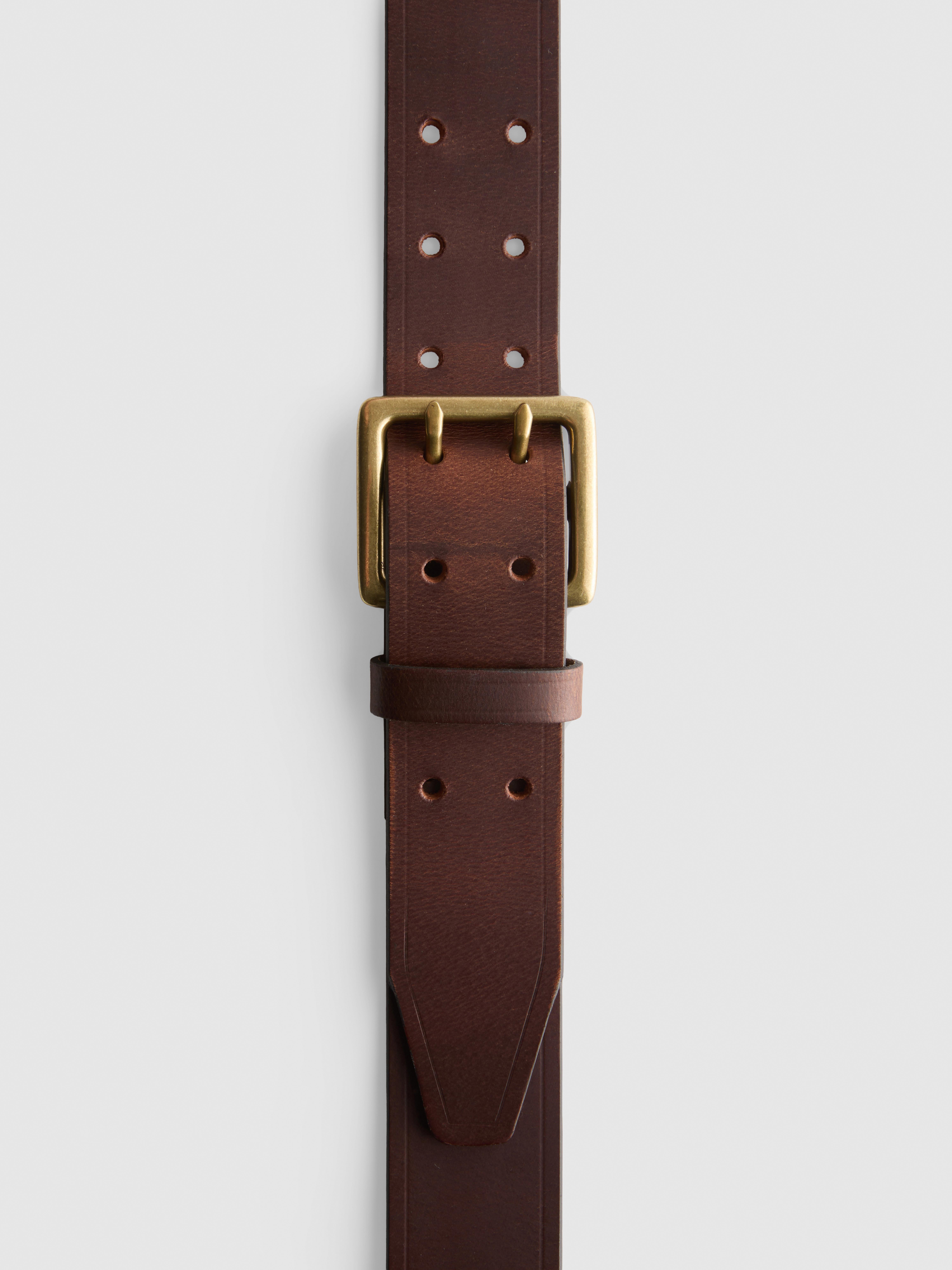Mens Chocolate Double Prong Buckle Belt | Primark