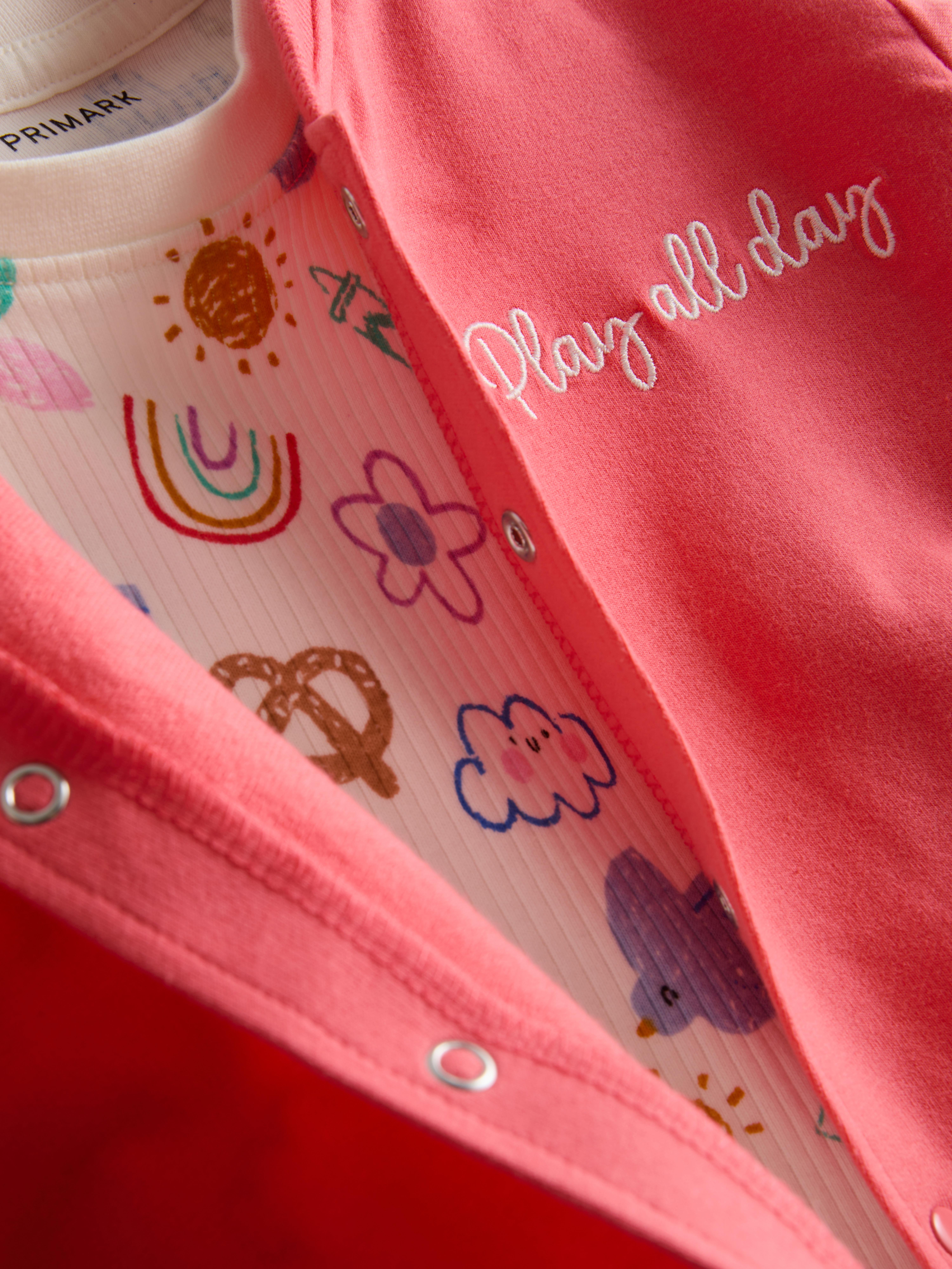 0-18 mnd | Kledingset met getekende prints, 3-delig - Roze - Meisjes ...