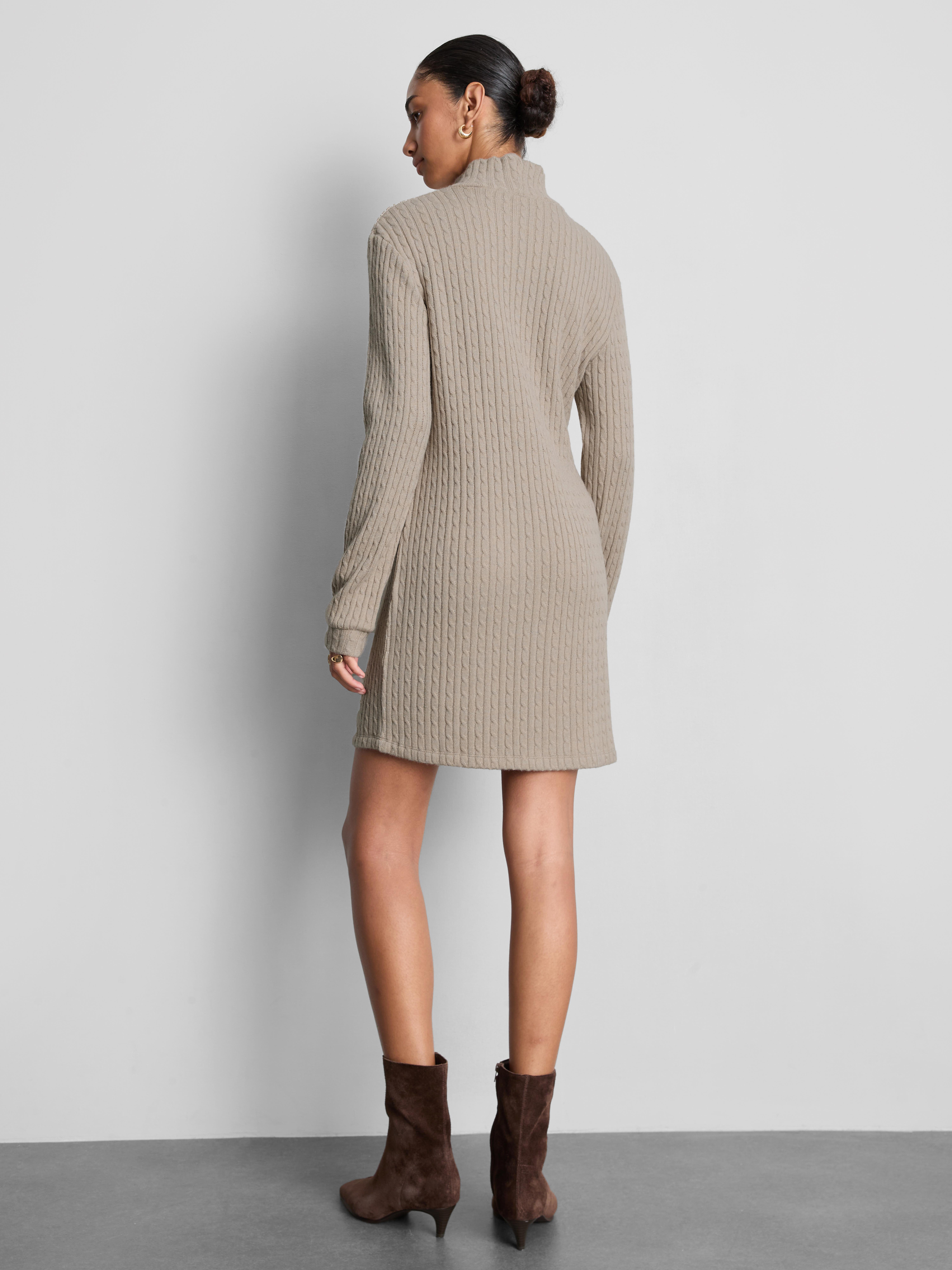 Womens Oatmeal Long Sleeve Cable Knit Mini Dress | Primark