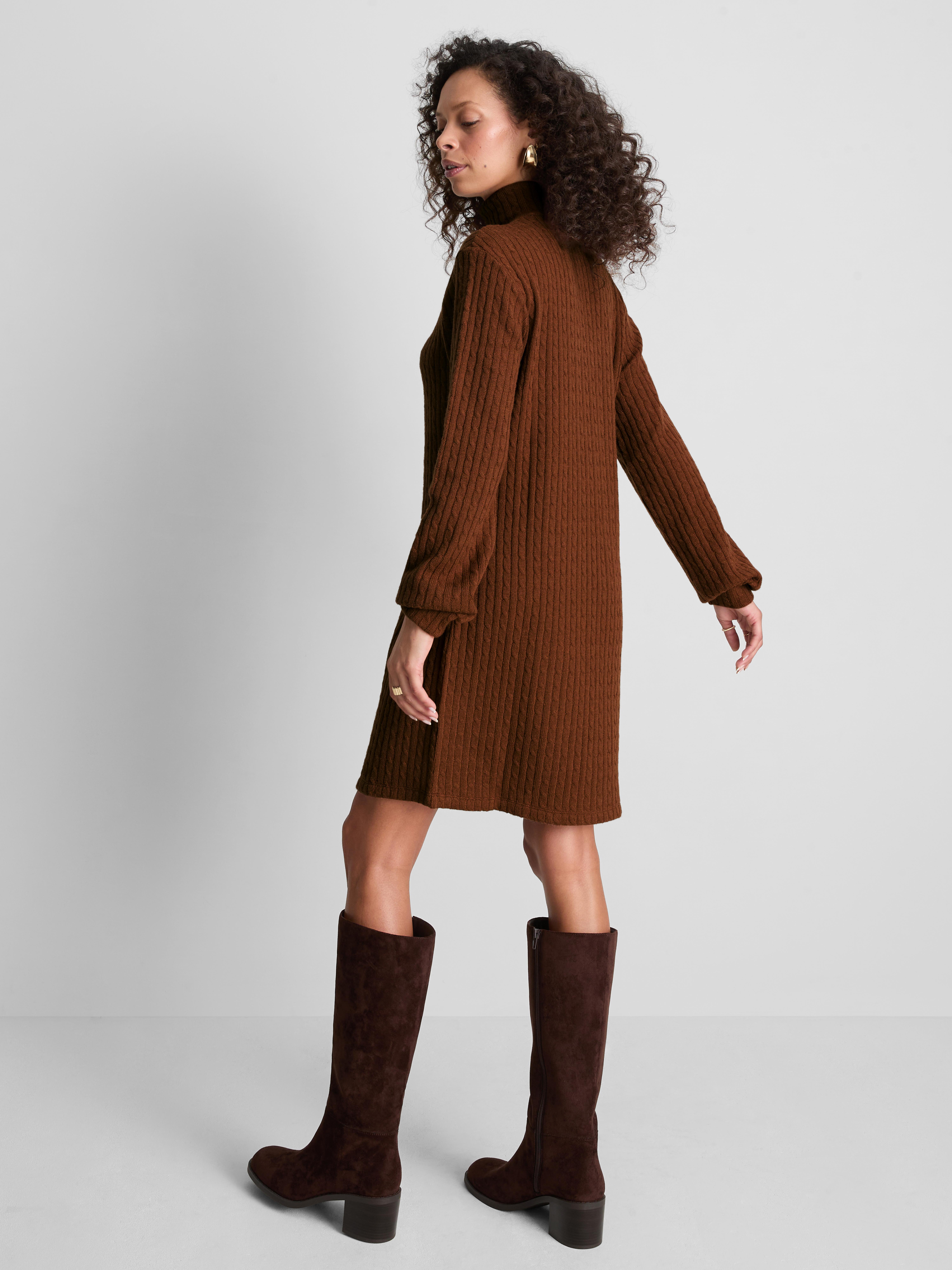 Womens Camel Long Sleeve Cable Knit Mini Dress | Primark