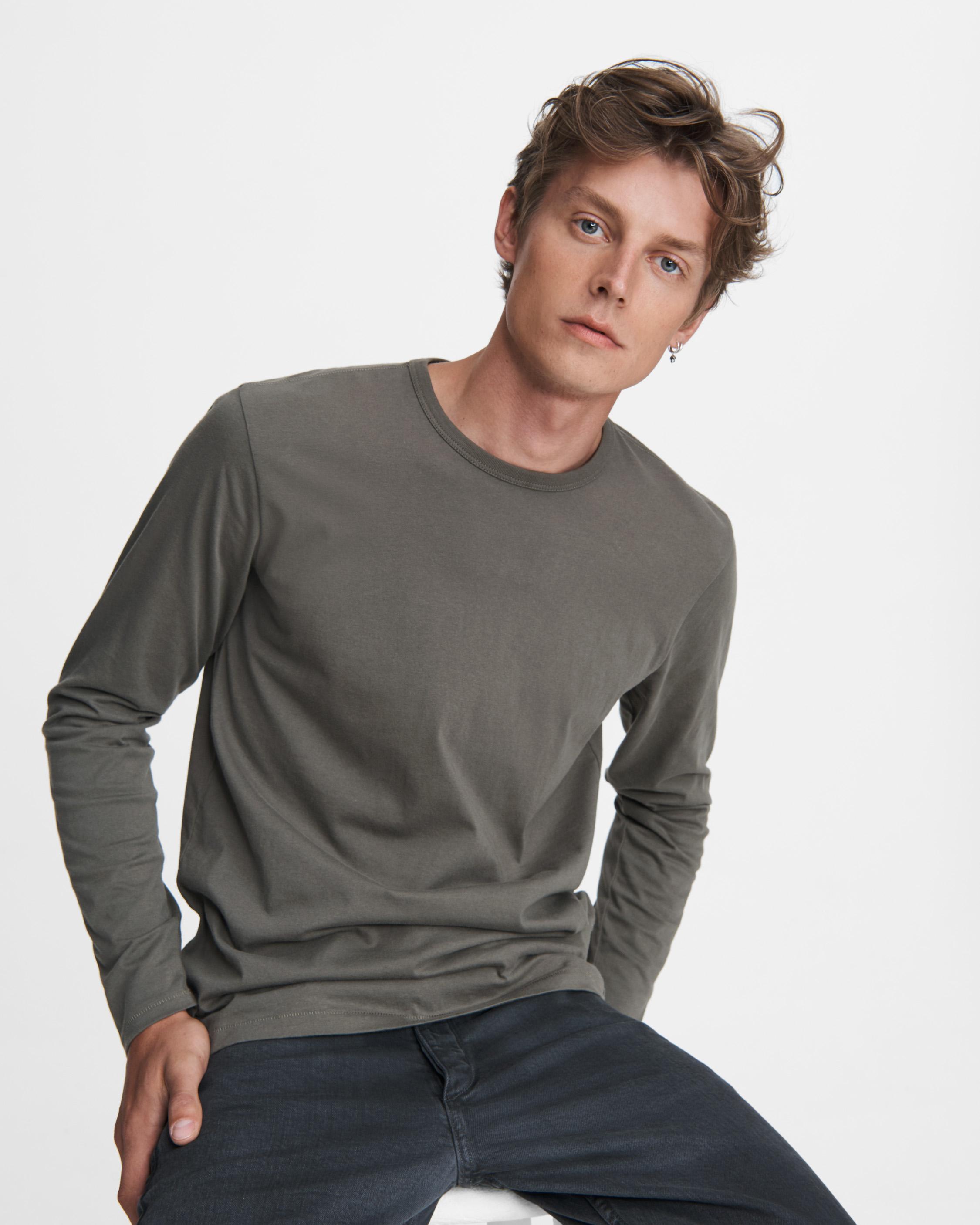 Principle Long Sleeve Base Tee - Olive | rag & bone