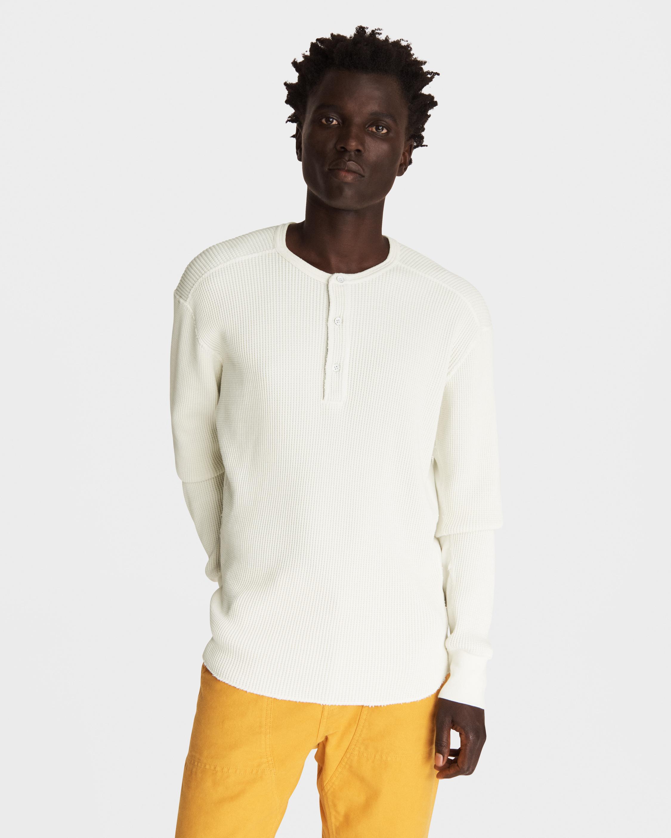 Devon Cotton Waffle Henley - Proper White | rag & bone