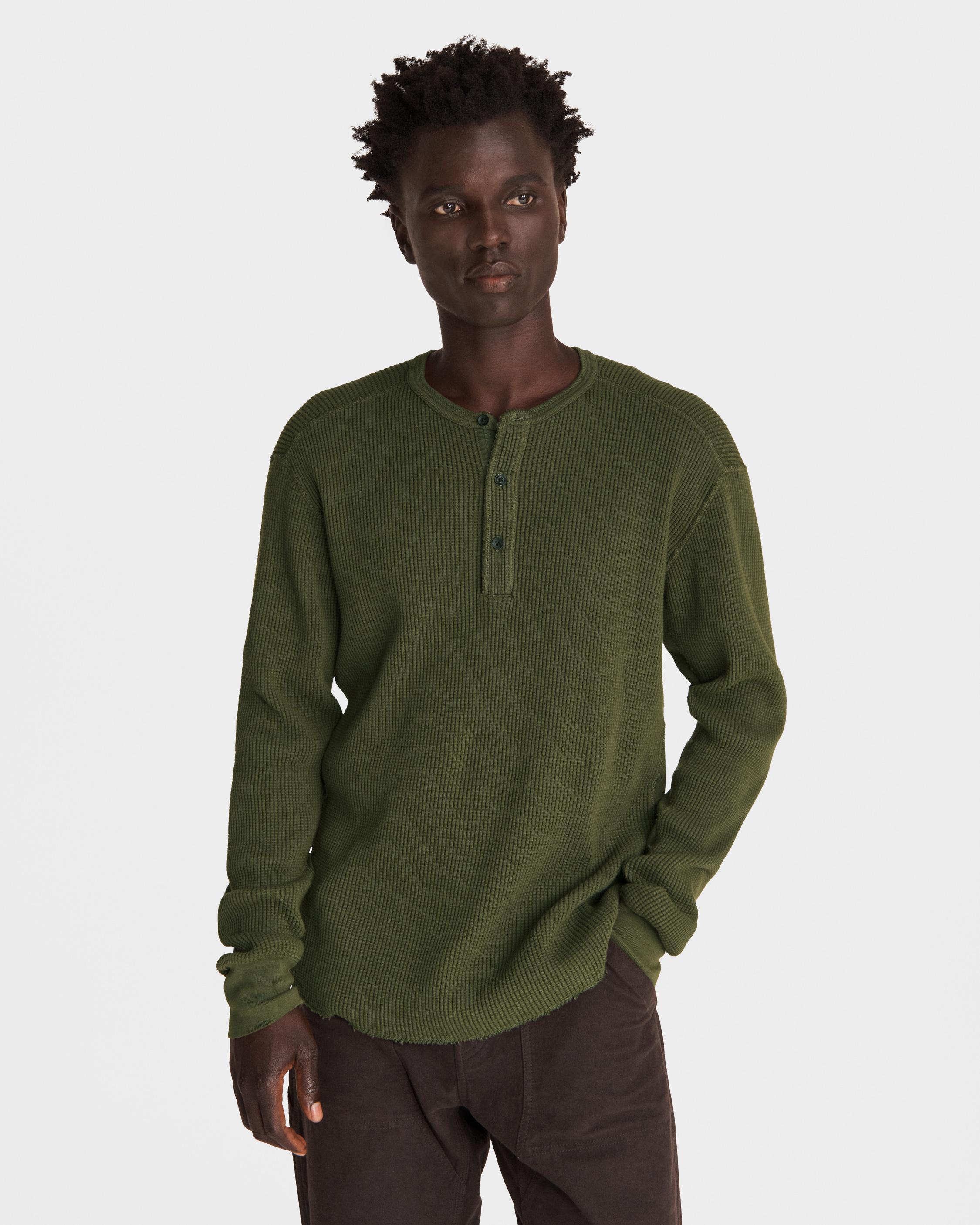 Devon Cotton Waffle Henley | rag & bone