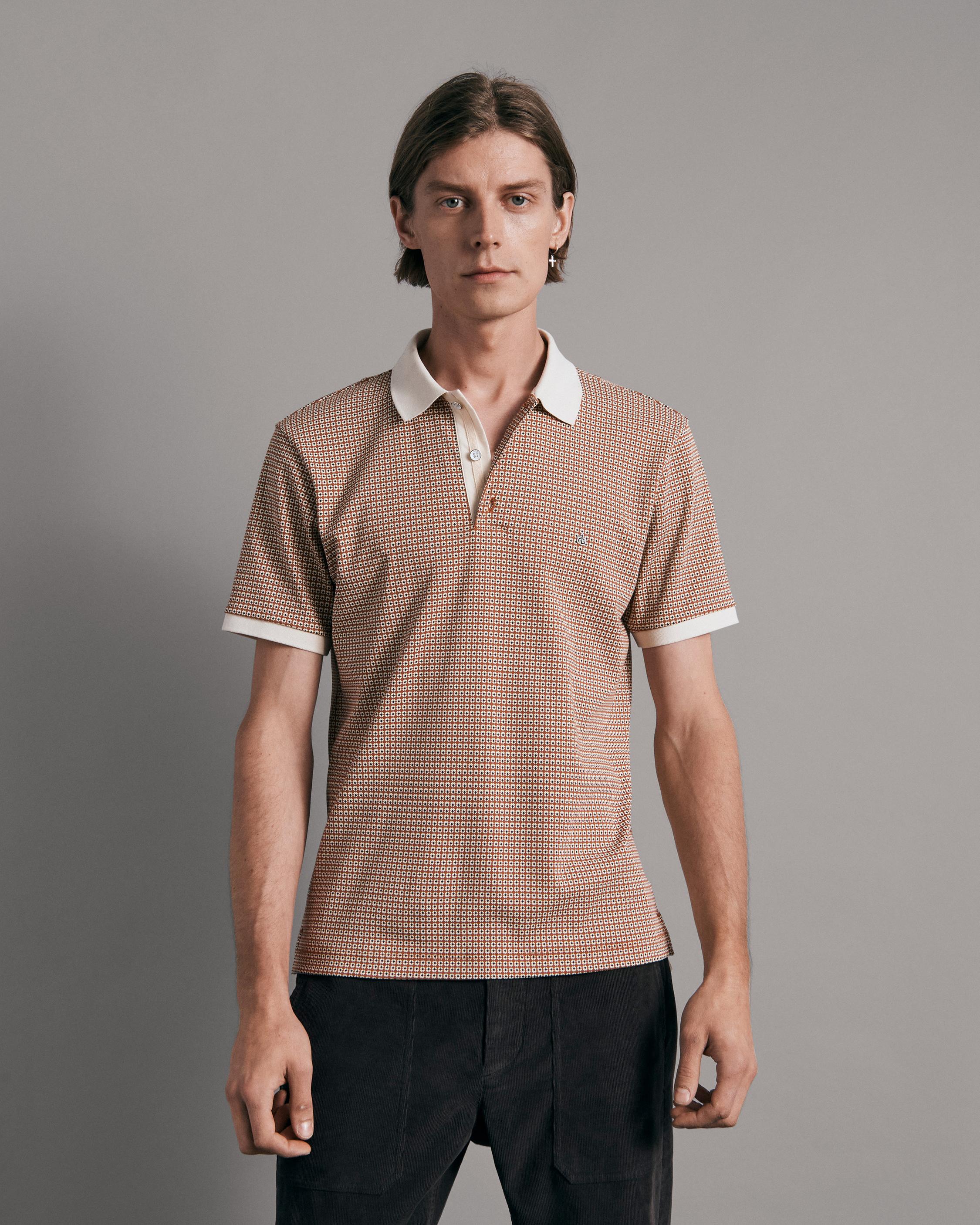Interlock Cotton Polo - Brown Multi | rag & bone