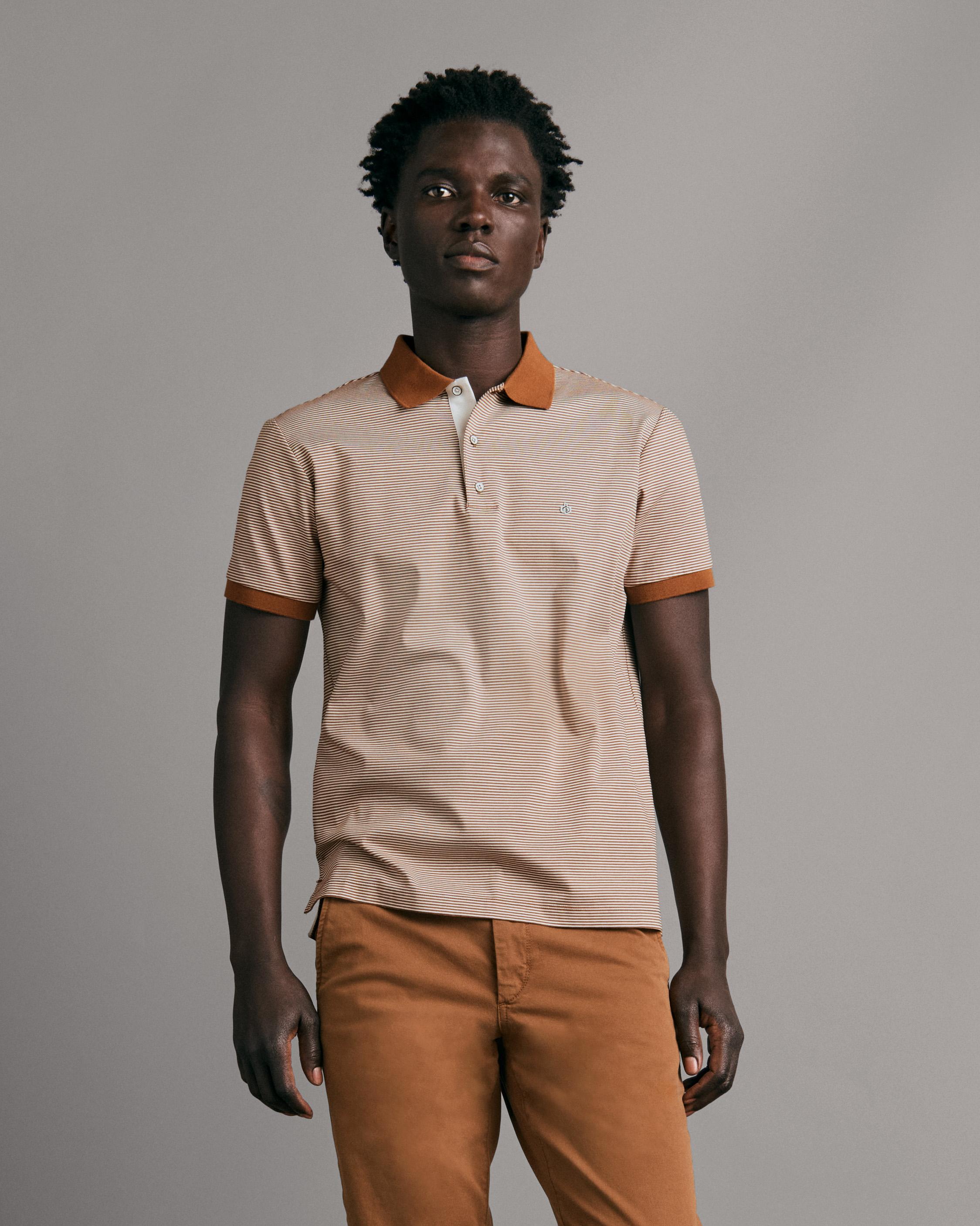 Interlock Cotton Stripe Polo | rag & bone