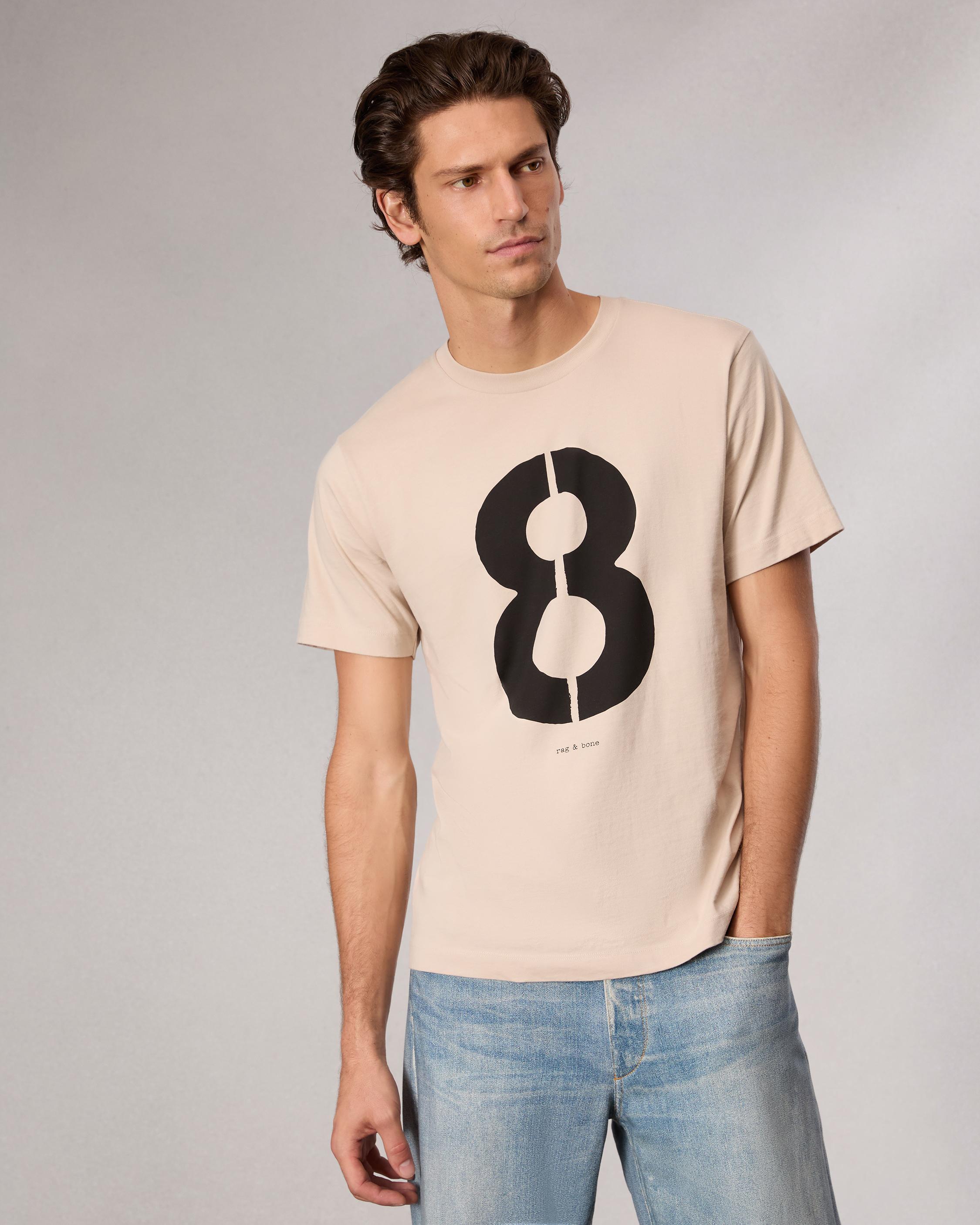 rb Number 8 T-Shirt - Washed Light Tan | rag & bone