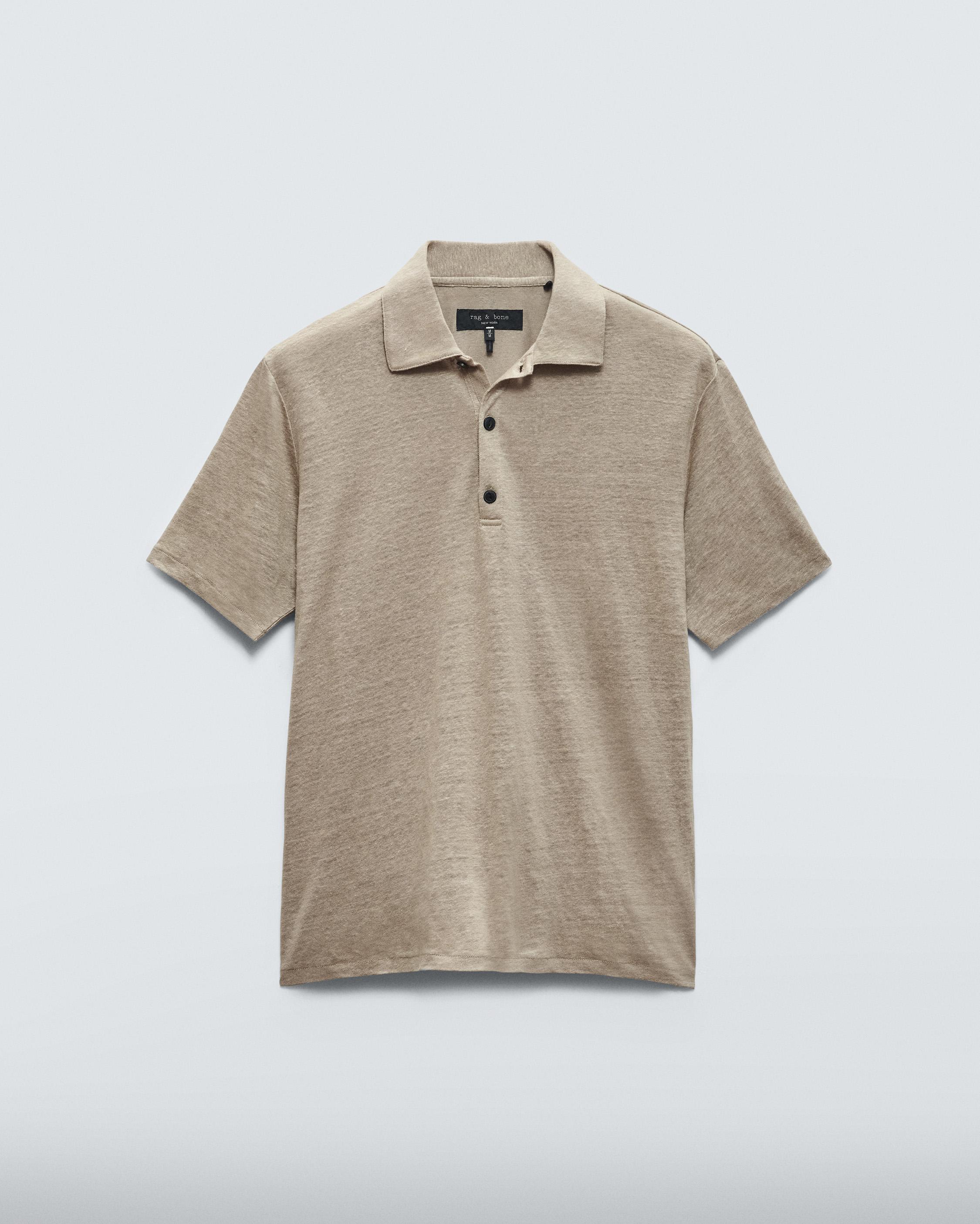 Classic Linen Polo - Taupe | rag & bone
